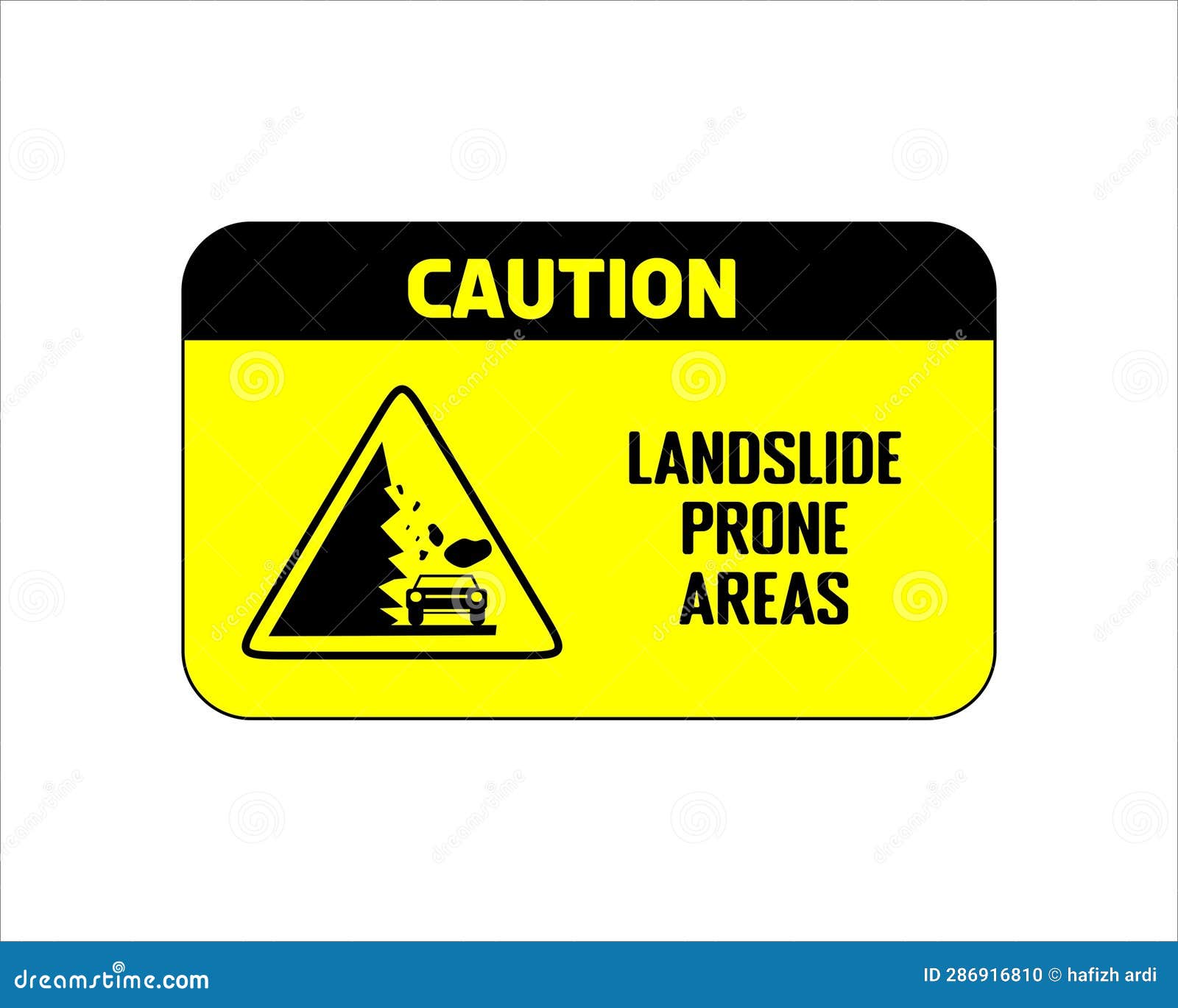 Landslide Prone Area sign stock illustration. Illustration of caution ...