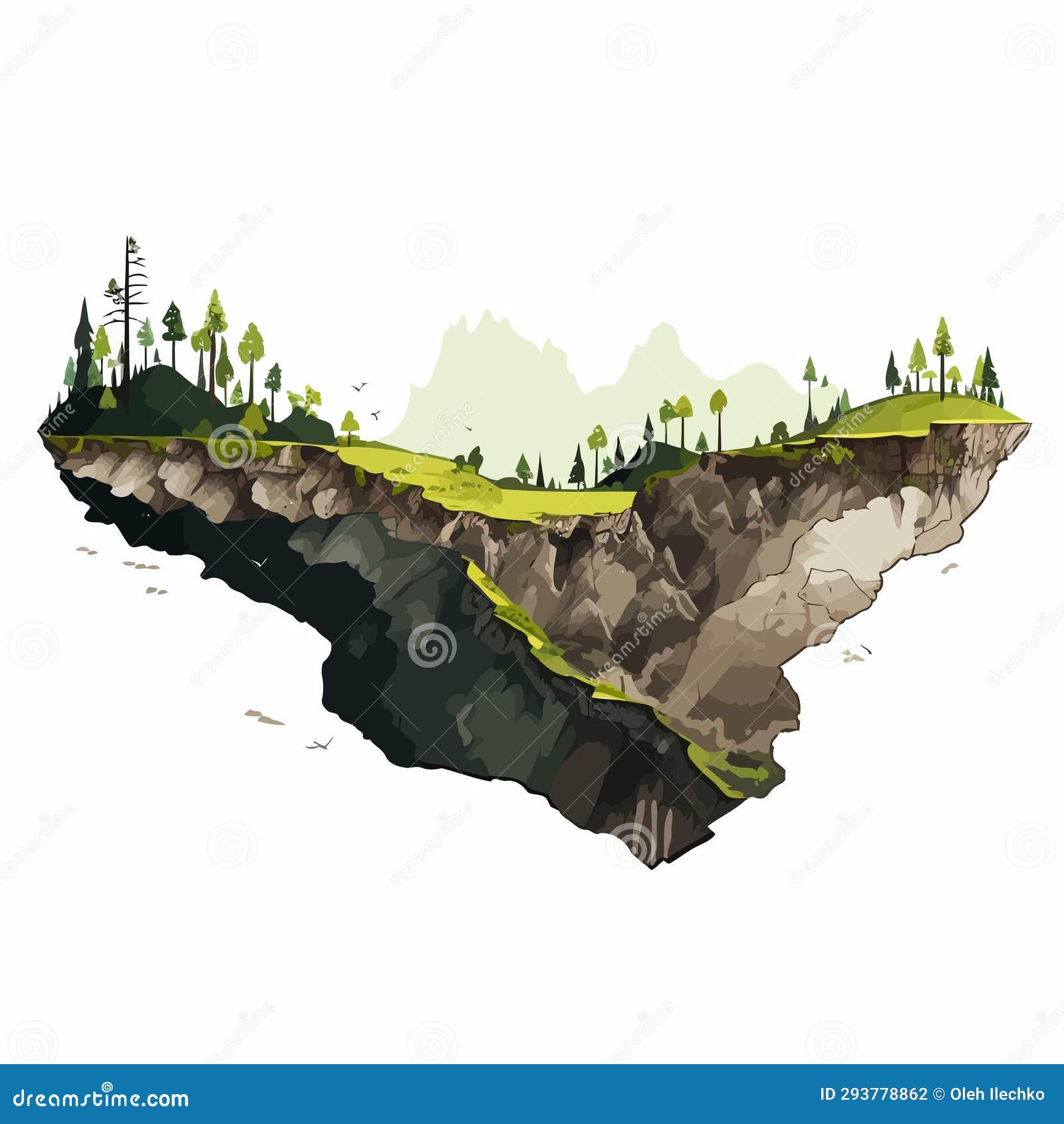 Landslide Set Vector Flat Minimalistic Isolated Illustration Stock ...
