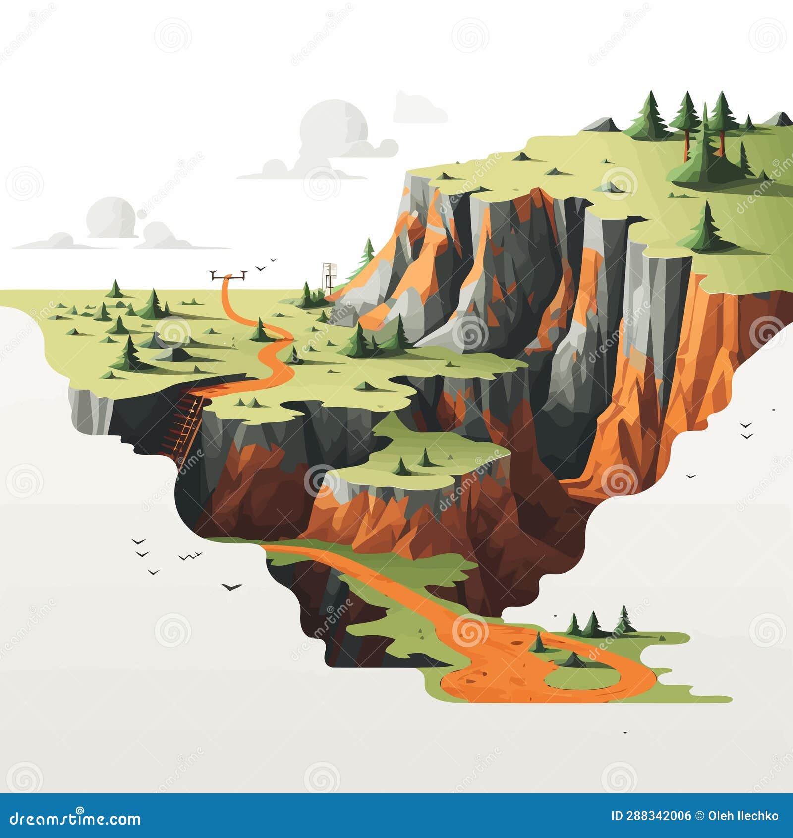 Landslide Set Vector Flat Minimalistic Isolated Illustration Stock ...