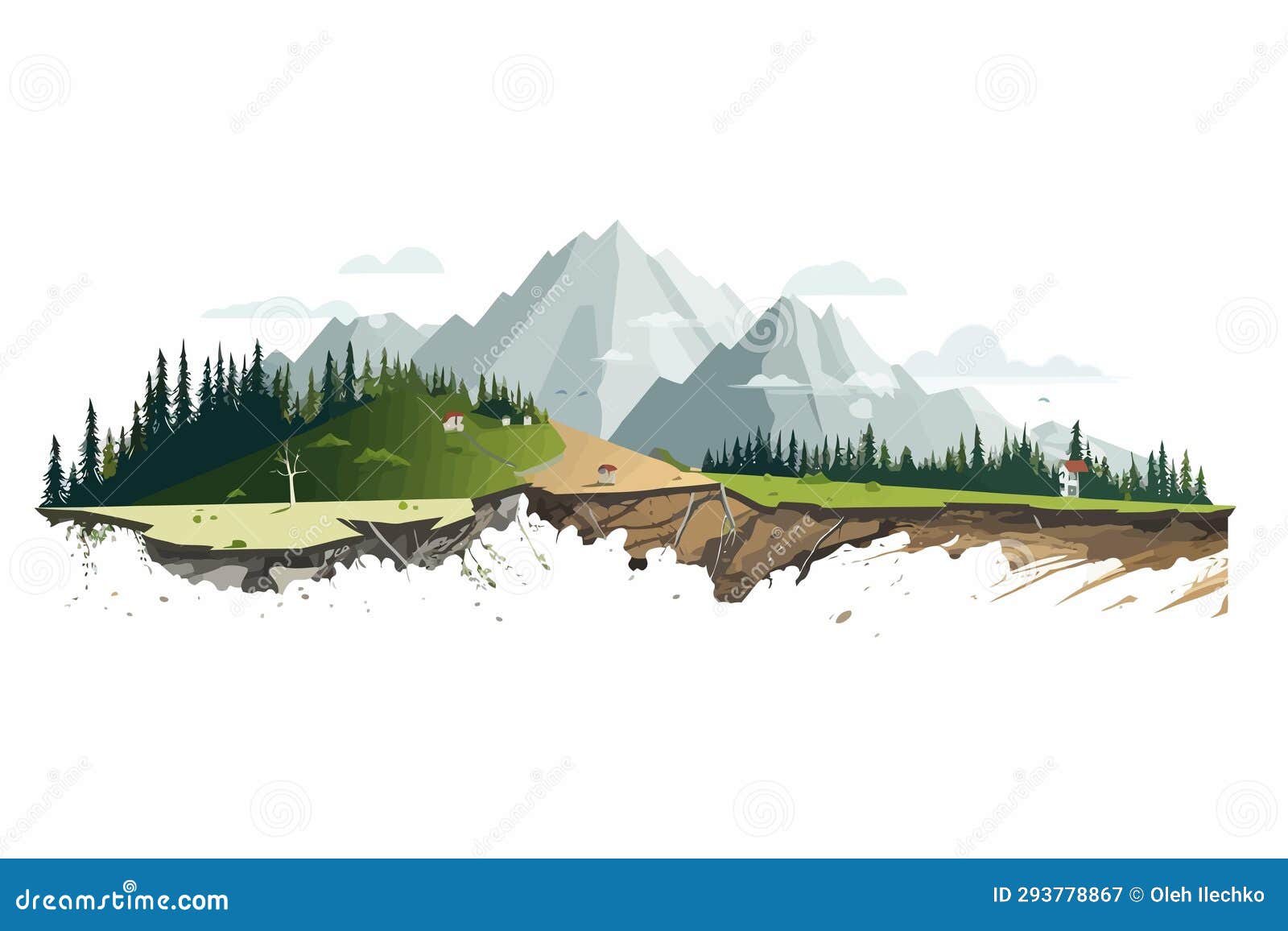 Landslide Vector Flat Minimalistic Isolated Illustration Stock Vector ...