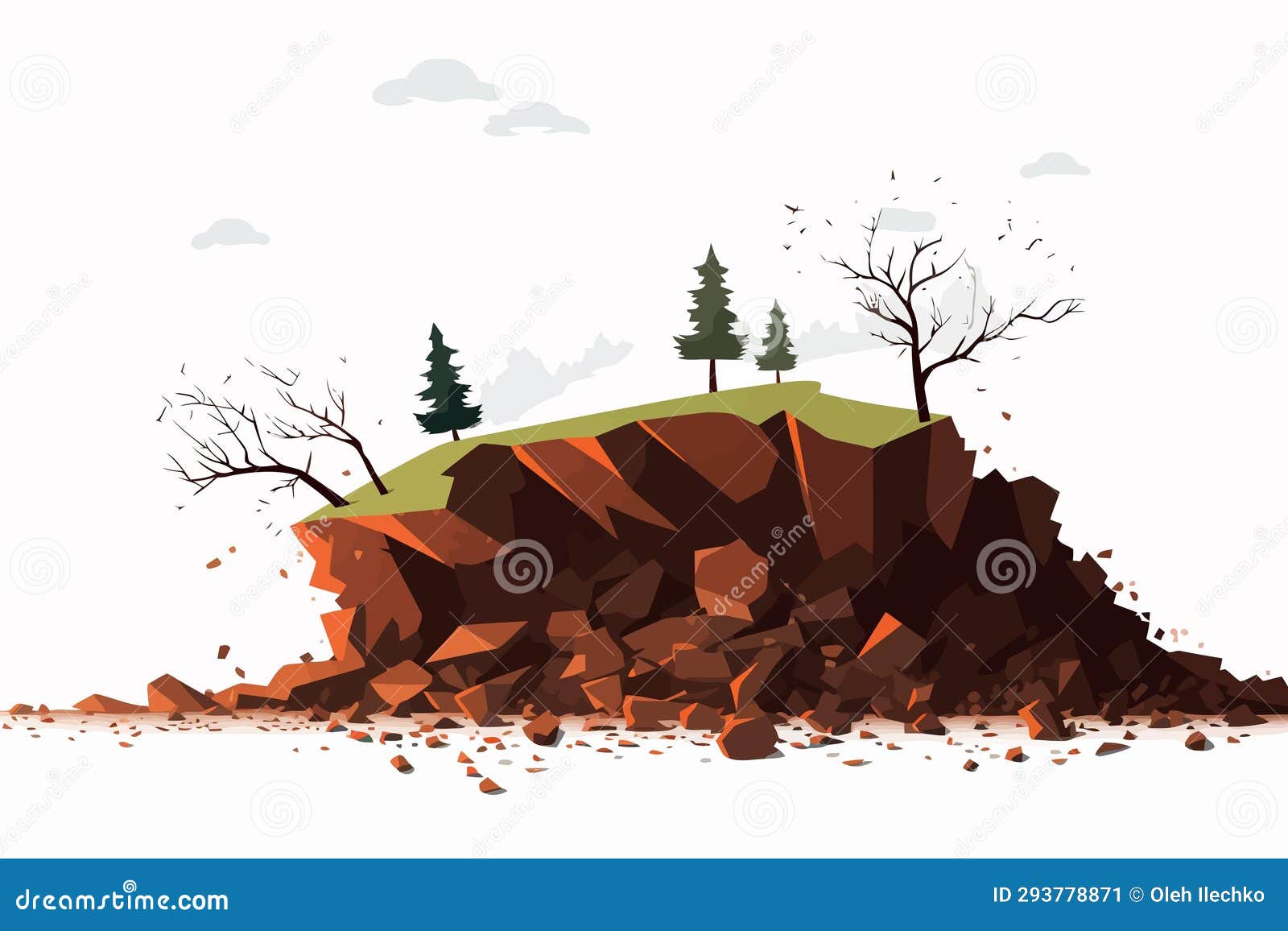 Landslide. Vector Illustration Decorative Design | CartoonDealer.com ...