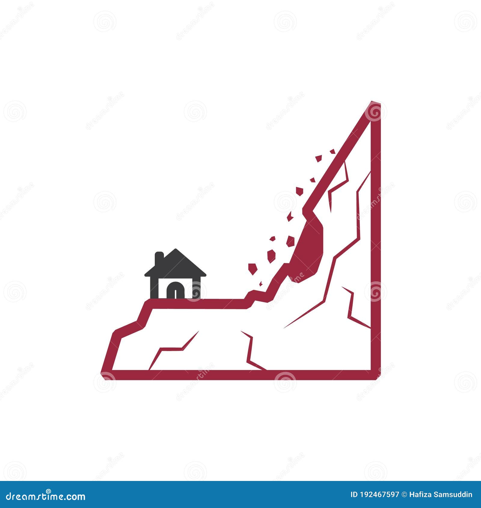 Landslide. Vector Illustration Decorative Design Stock Vector ...