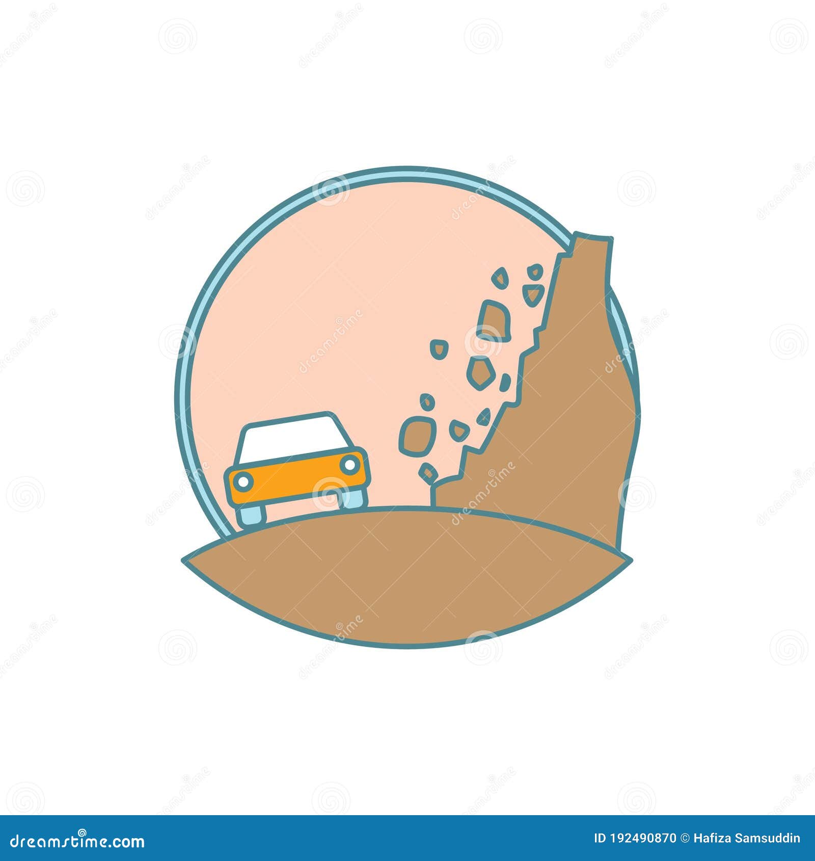 Landslide. Vector Illustration Decorative Design Stock Vector ...