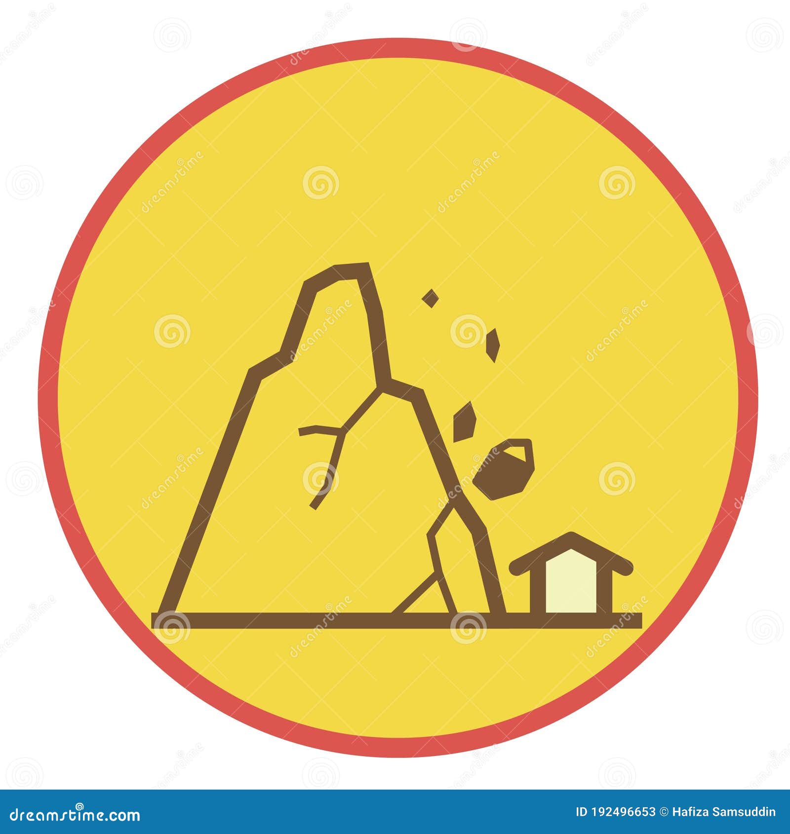 Landslide. Vector Illustration Decorative Design Stock Vector ...