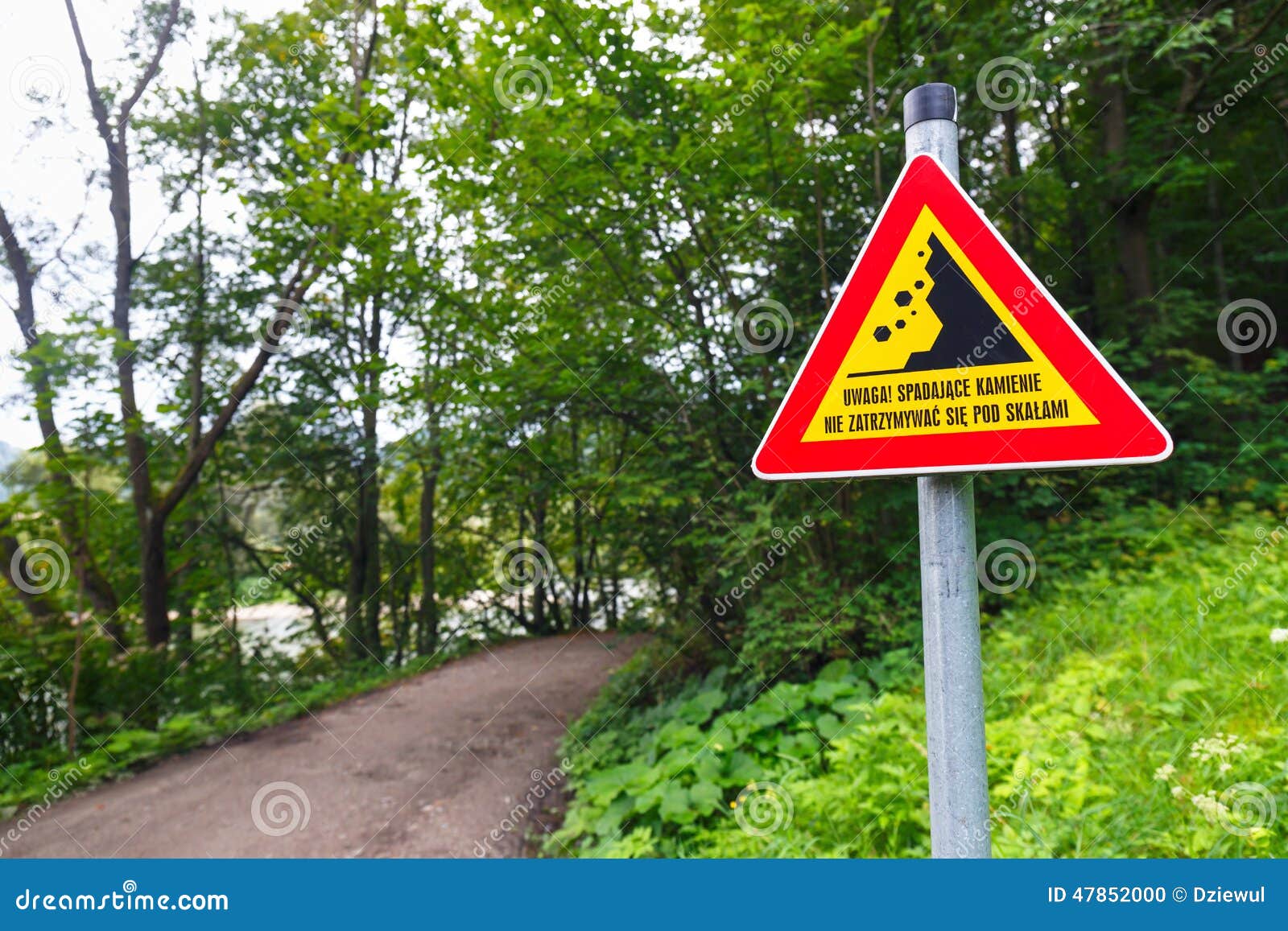 Landslides road sign stock photo. Image of asphalt, highland - 47852000