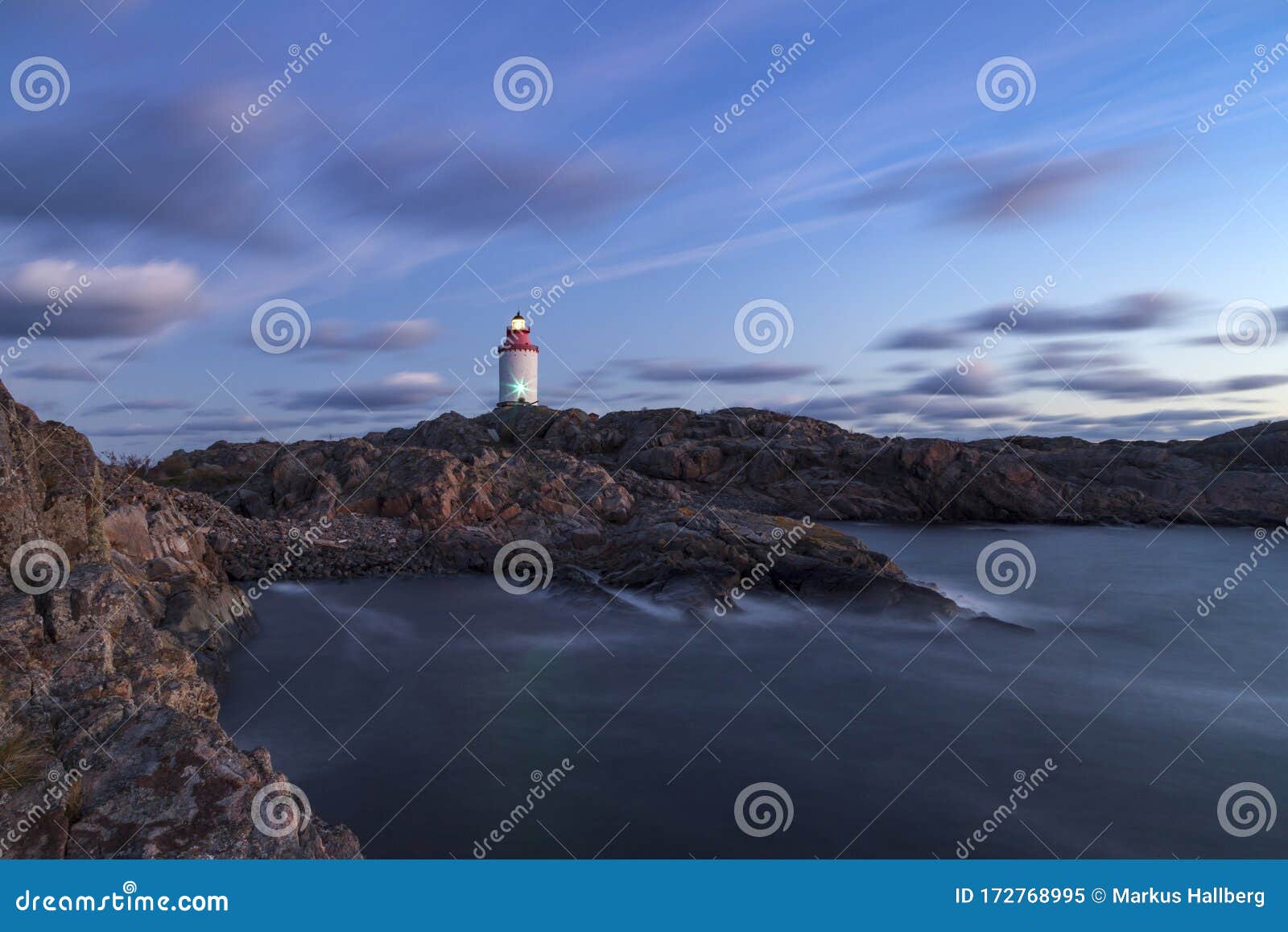 The Iconic Old Landsort Lighthouse in the Swedish Archipelago Stock ...