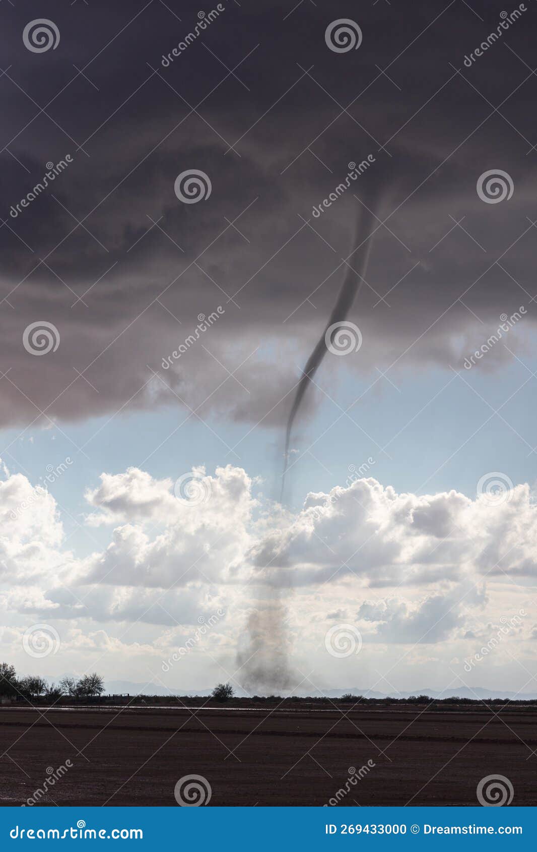 Landspout Tornado and Storm Clouds Stock Photo - Image of vortex, wind ...