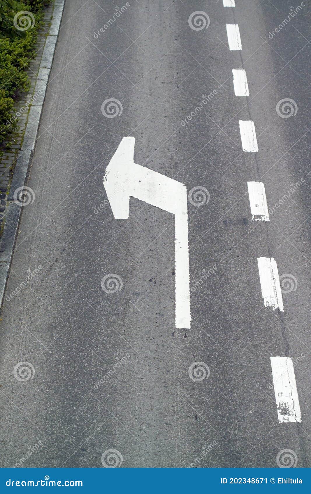 Lane arrow on tarmac stock image. Image of point, turn - 202348671