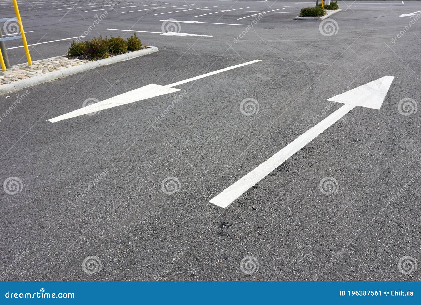 Lane arrows on tarmac stock image. Image of road, journey - 196387561