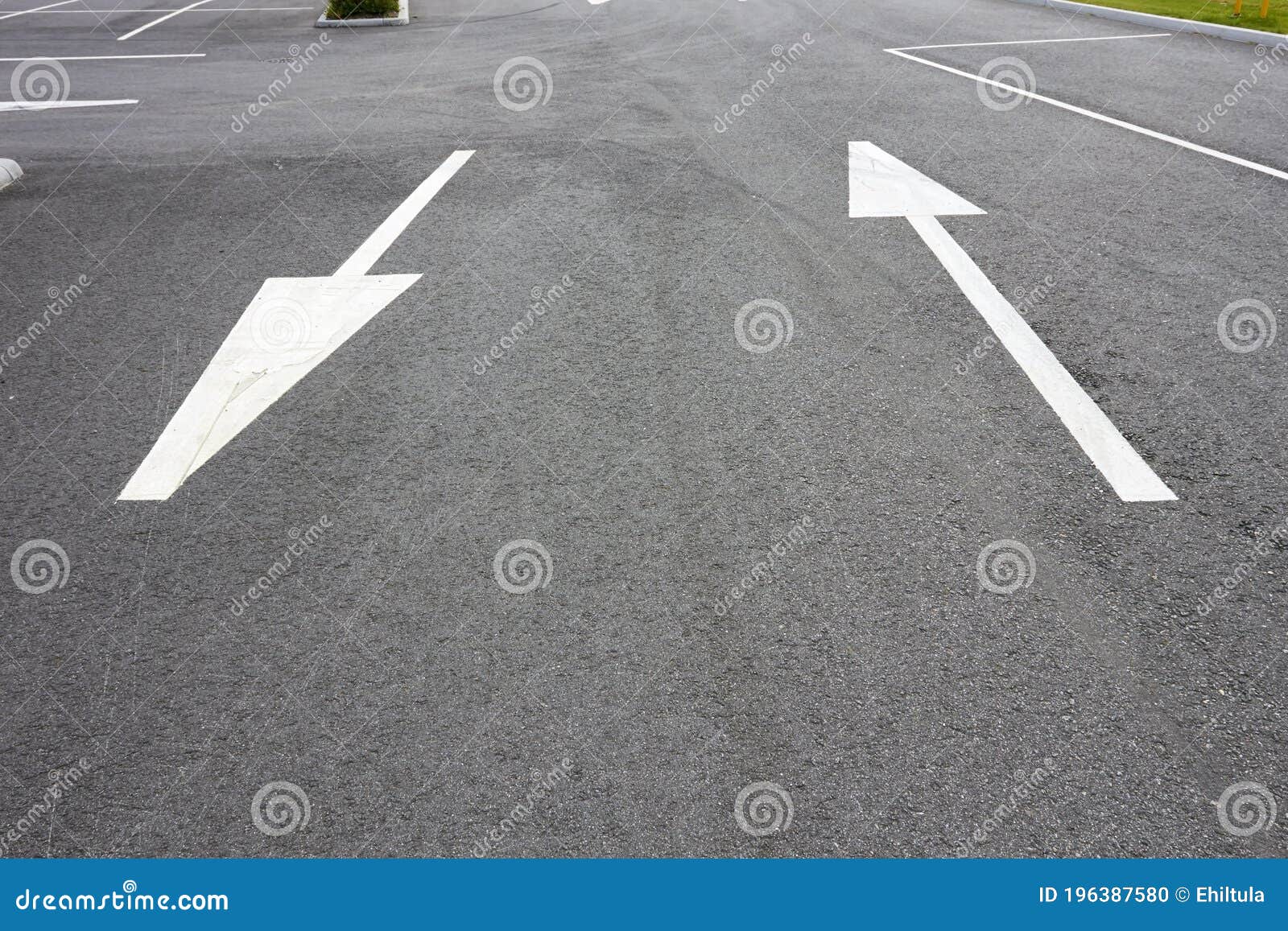 Lane arrows on tarmac stock photo. Image of direct, point - 196387580