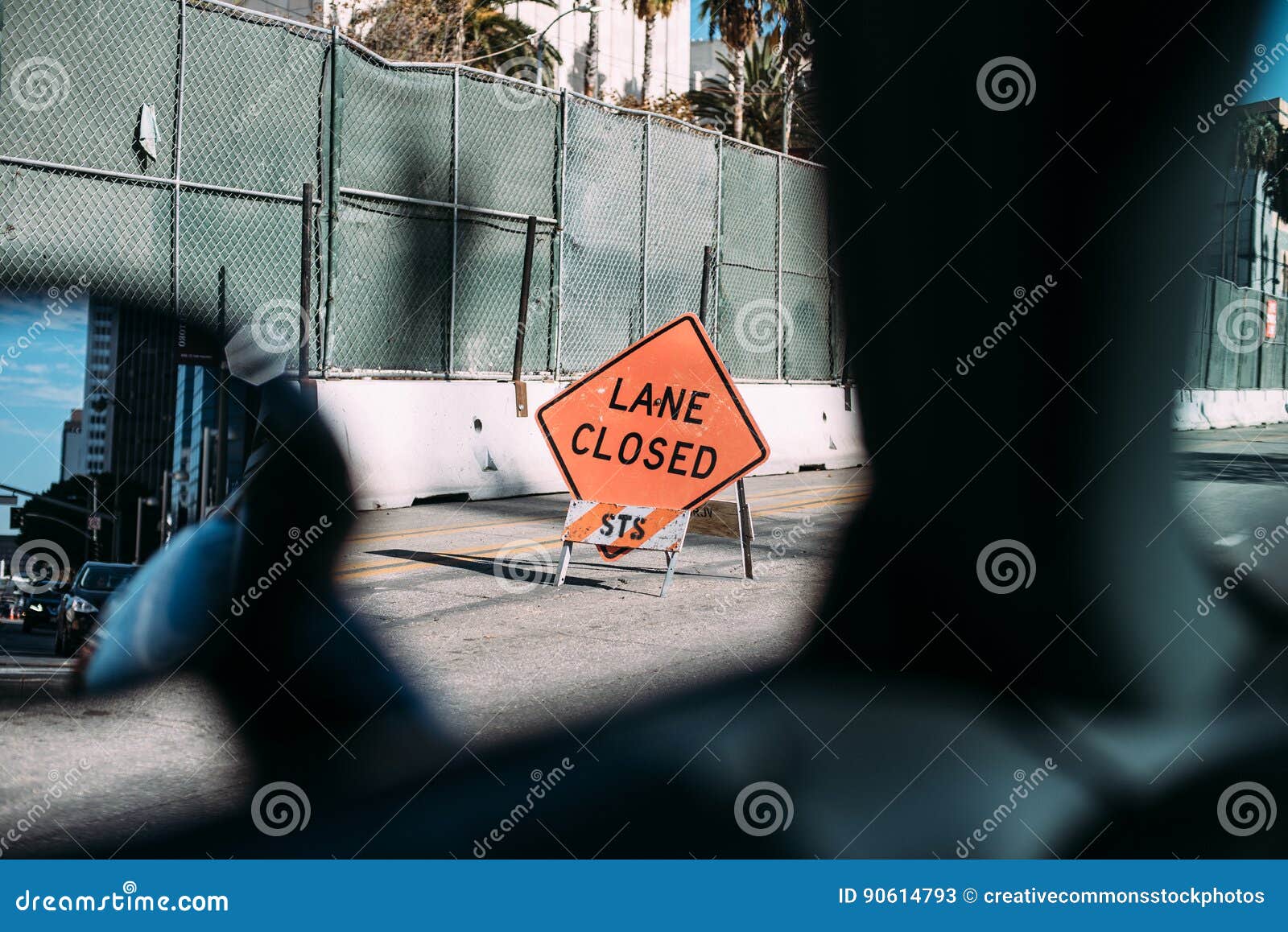 Lane Closed Construction Sign Picture. Image: 90614793