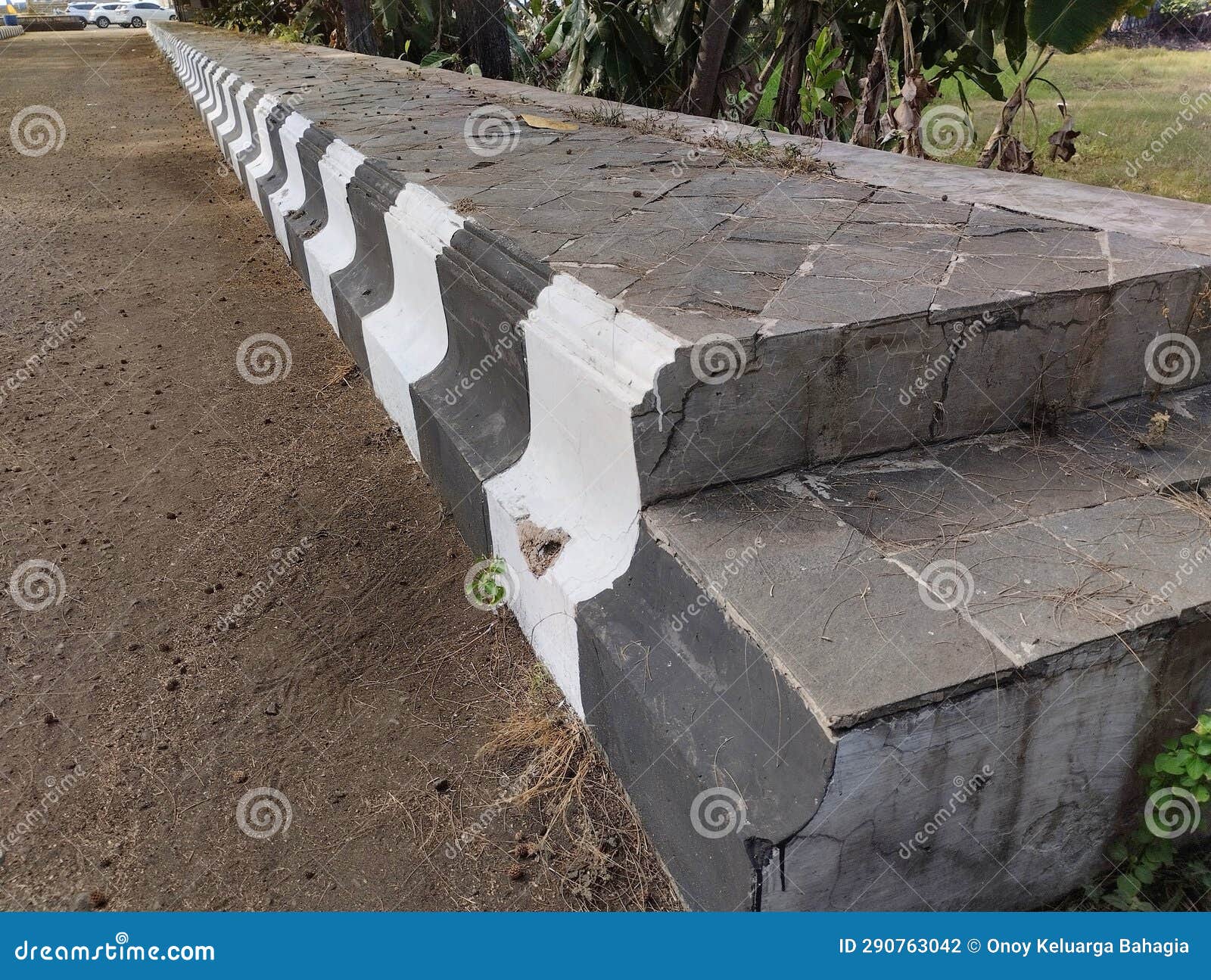 Lane Dividers with Concrete Materials Stock Photo - Image of brick ...