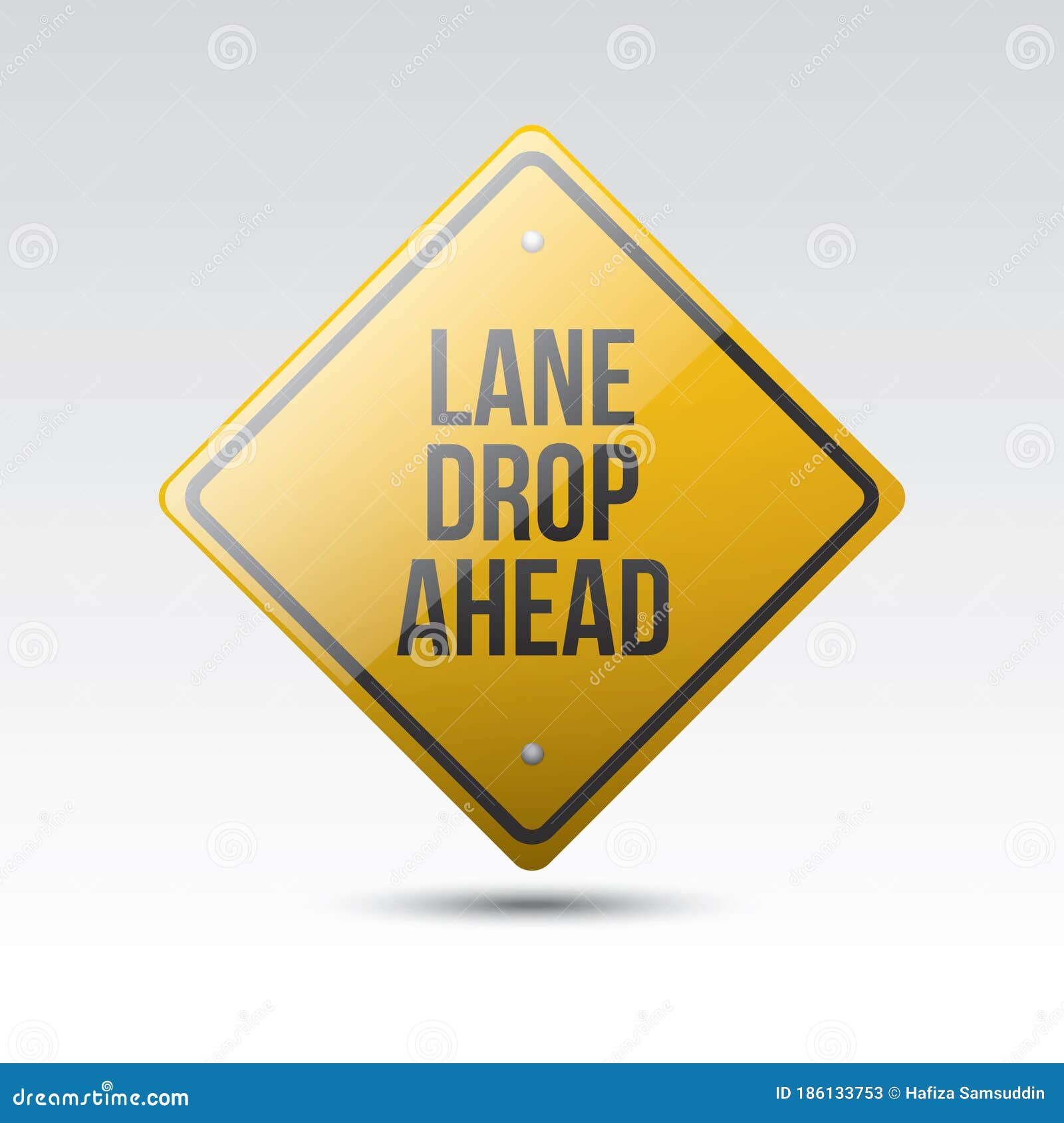 Lane Drop Ahead Sign. Vector Illustration Decorative Design Stock ...