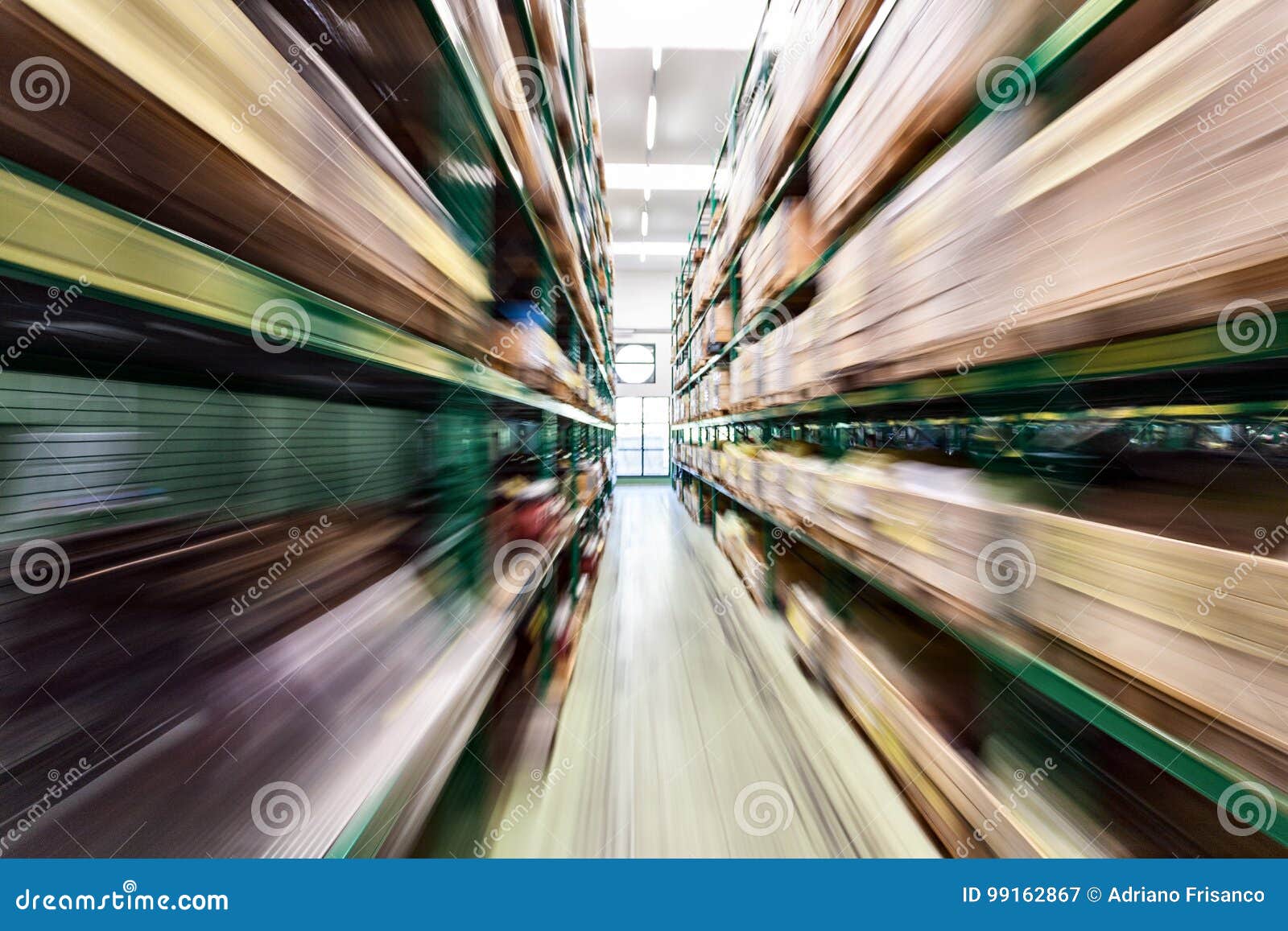 Lane of a Freight Warehouse Stock Image - Image of race, dynamism: 99162867