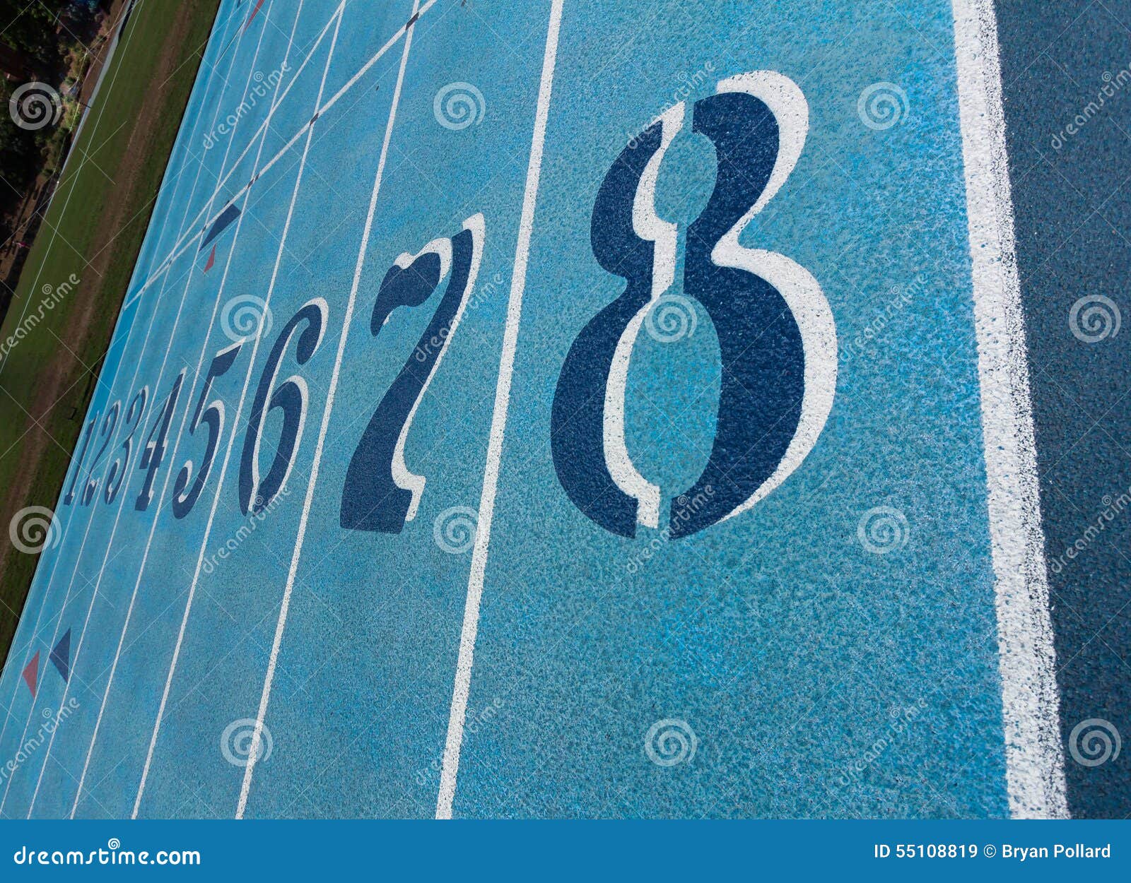 Lane Numbers on Running Track Stock Image - Image of element, meters ...