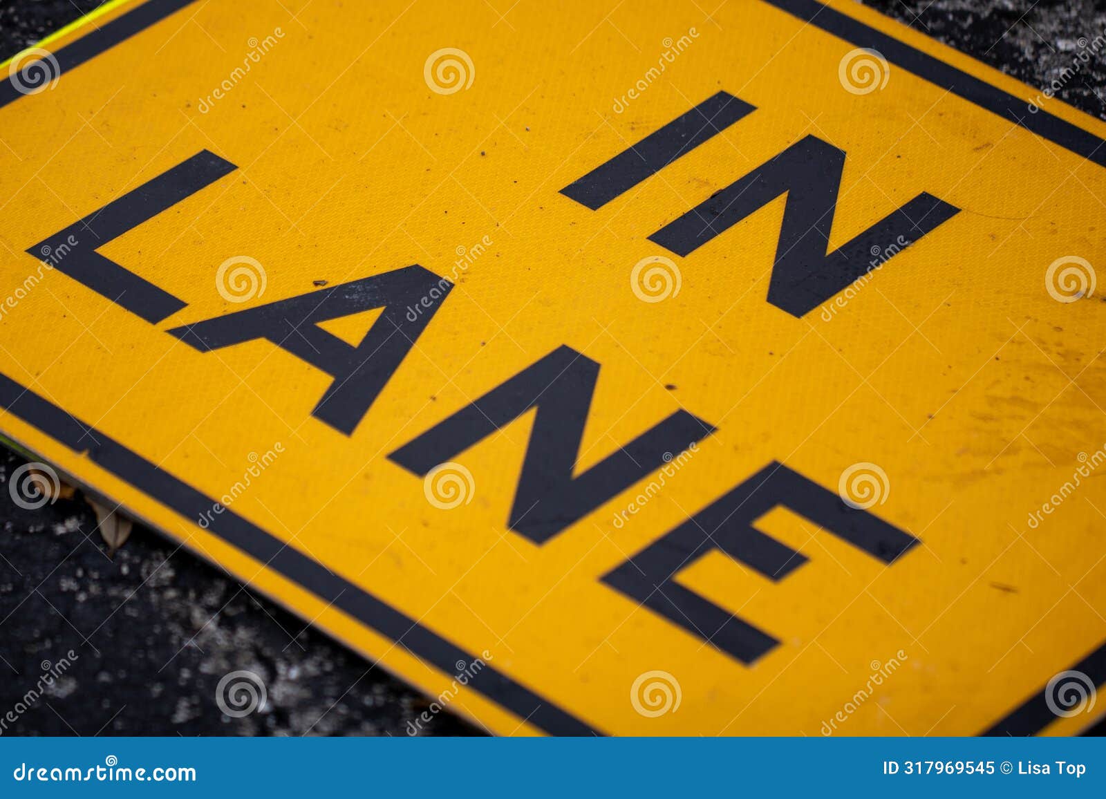 In Lane Road Sign stock image. Image of reflective, labeled - 317969545