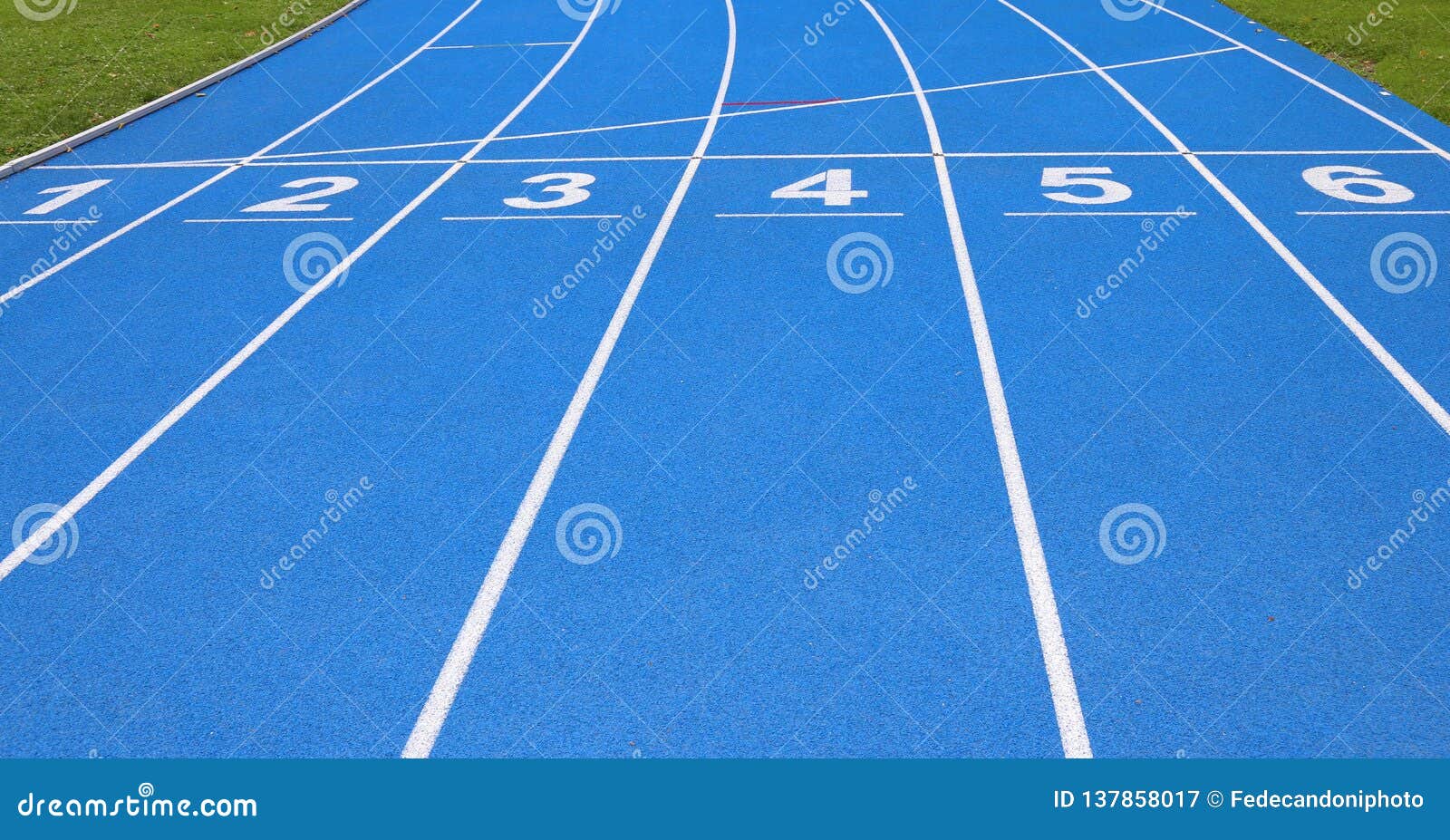 Lanes of a Athletic Track with Numbers One Two Three Four Five S Stock ...