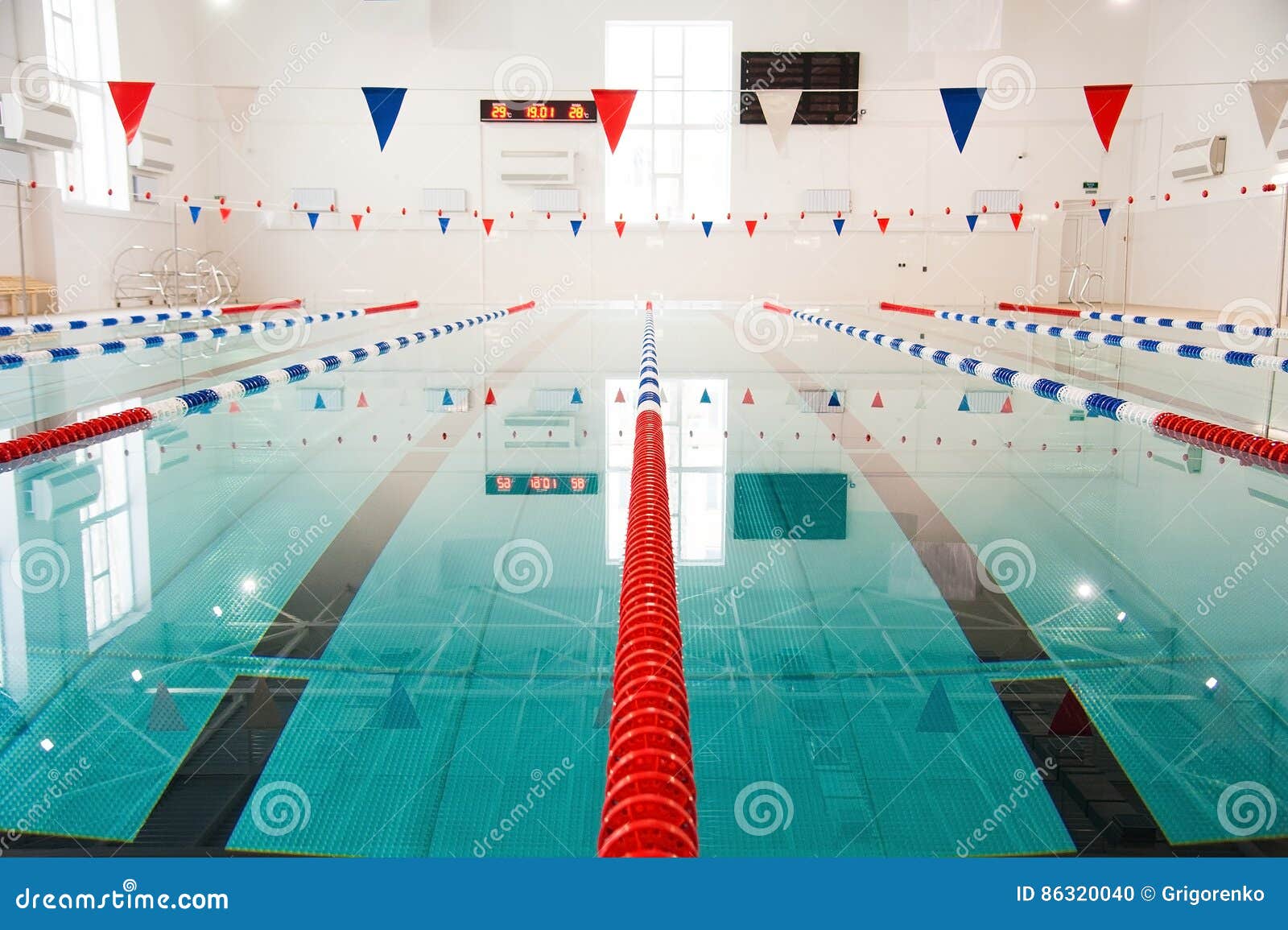 Lanes of a Competition Swimming Pool Stock Photo - Image of swimming ...