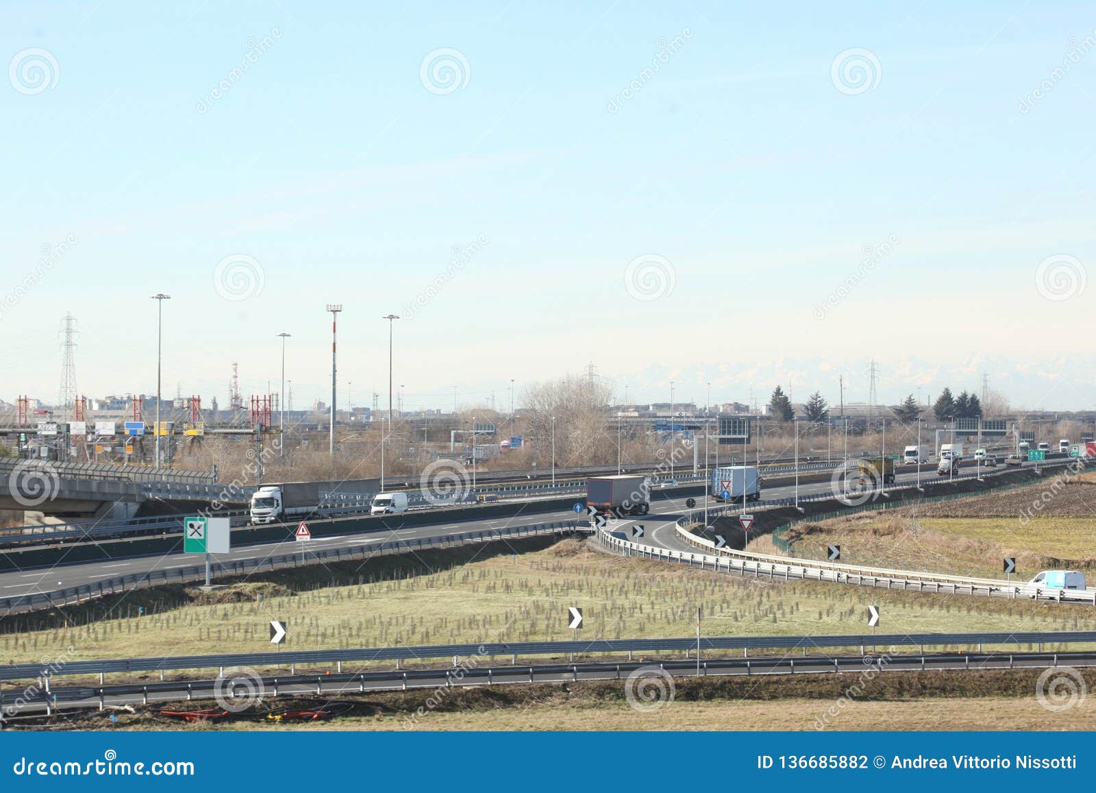 Lanes of Interchange on Italian Highway Stock Photo - Image of driver ...
