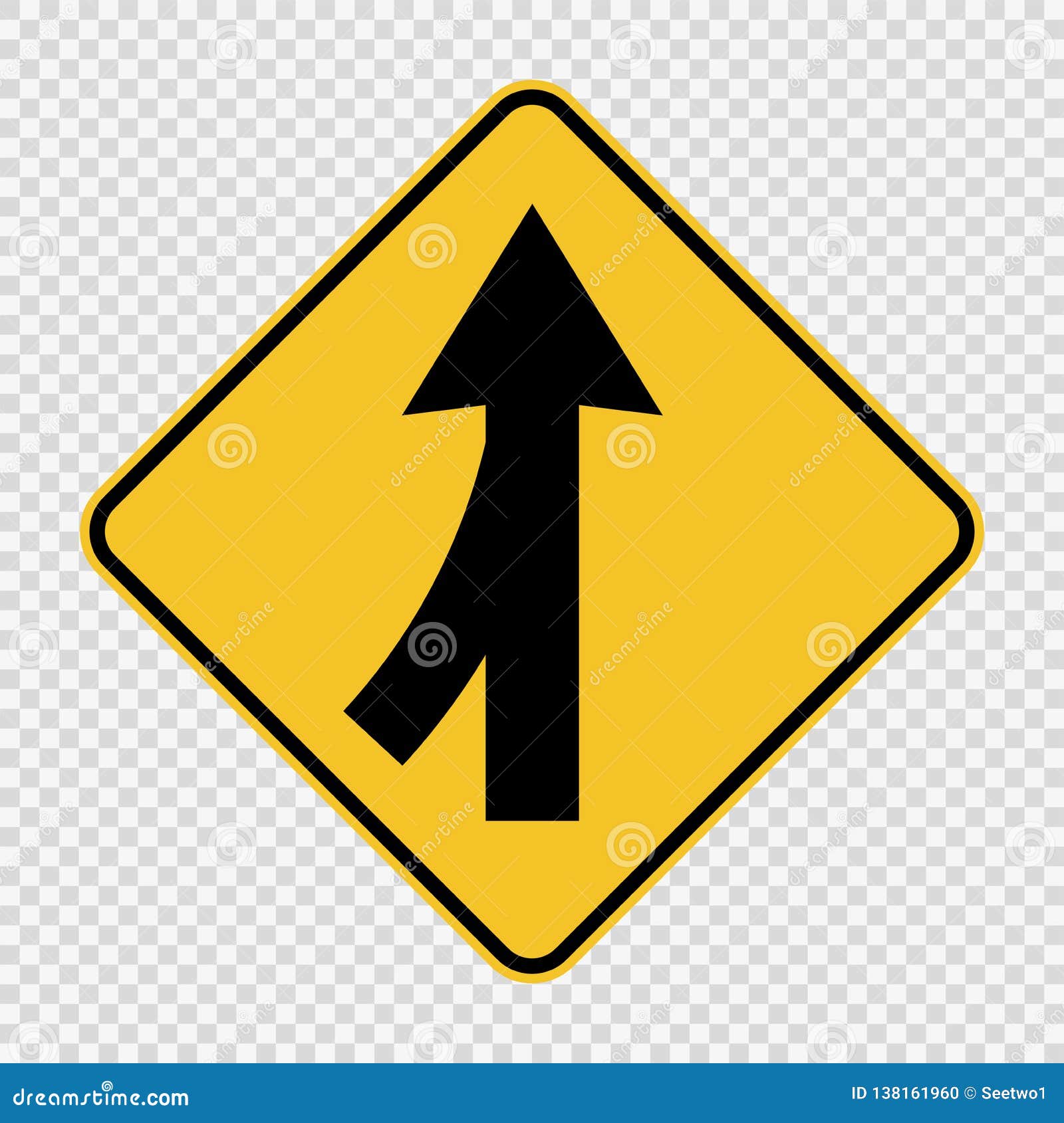 Symbol Lanes Merging Left Sign On Transparent Background Stock Vector ...