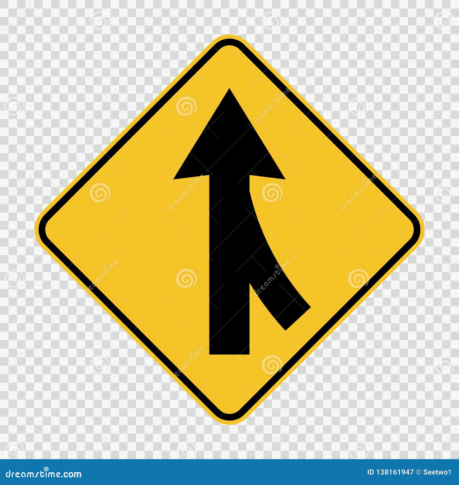 Symbol Lanes Merging Right Sign on Transparent Background Stock Vector ...