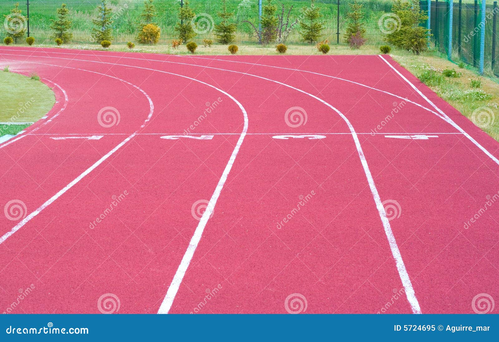 Lanes Of A Red Race Track Picture. Image: 5724695