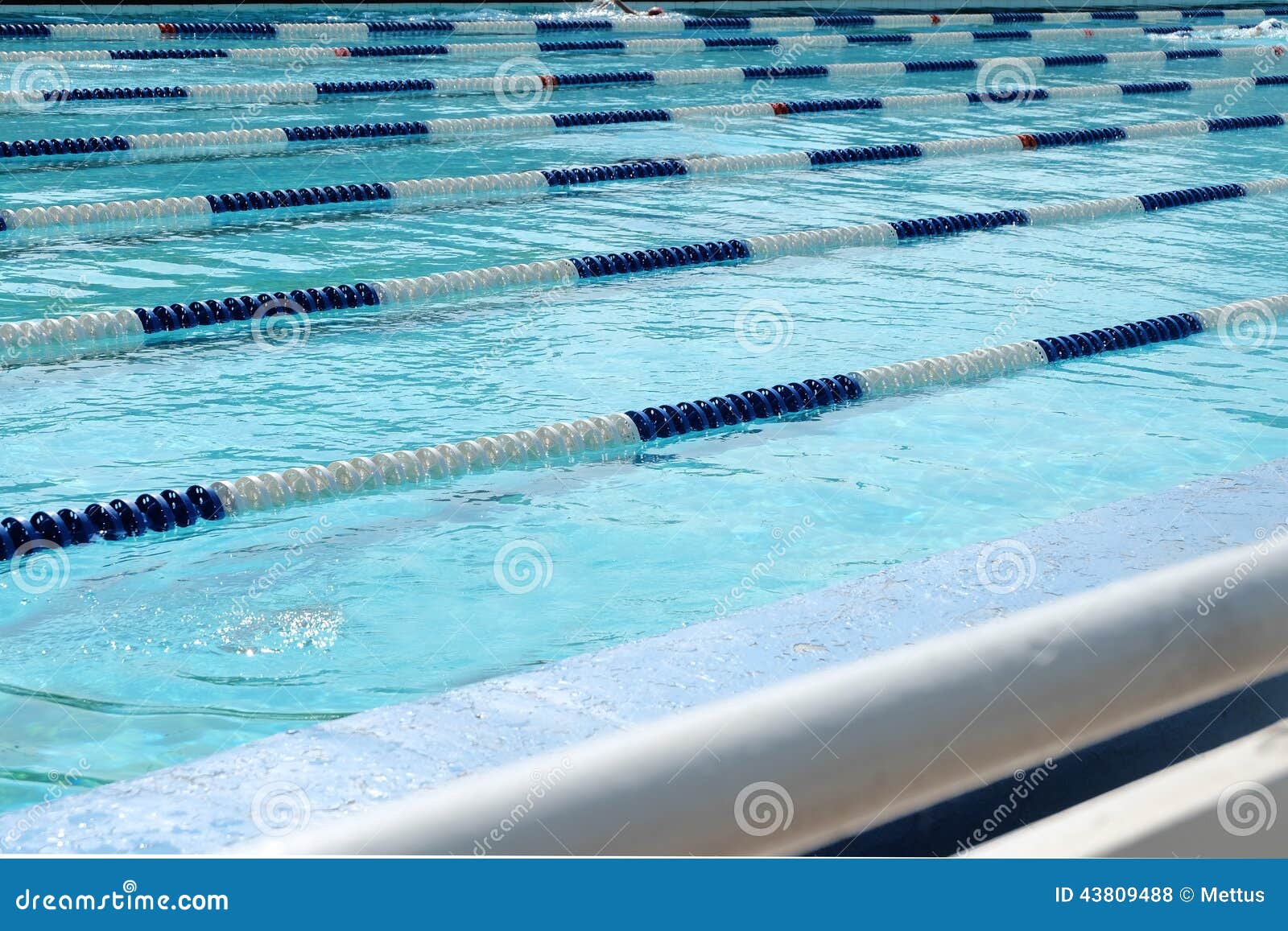 Lanes of Swimming Pool Over Light Blue Transparent Water. Stock Photo ...