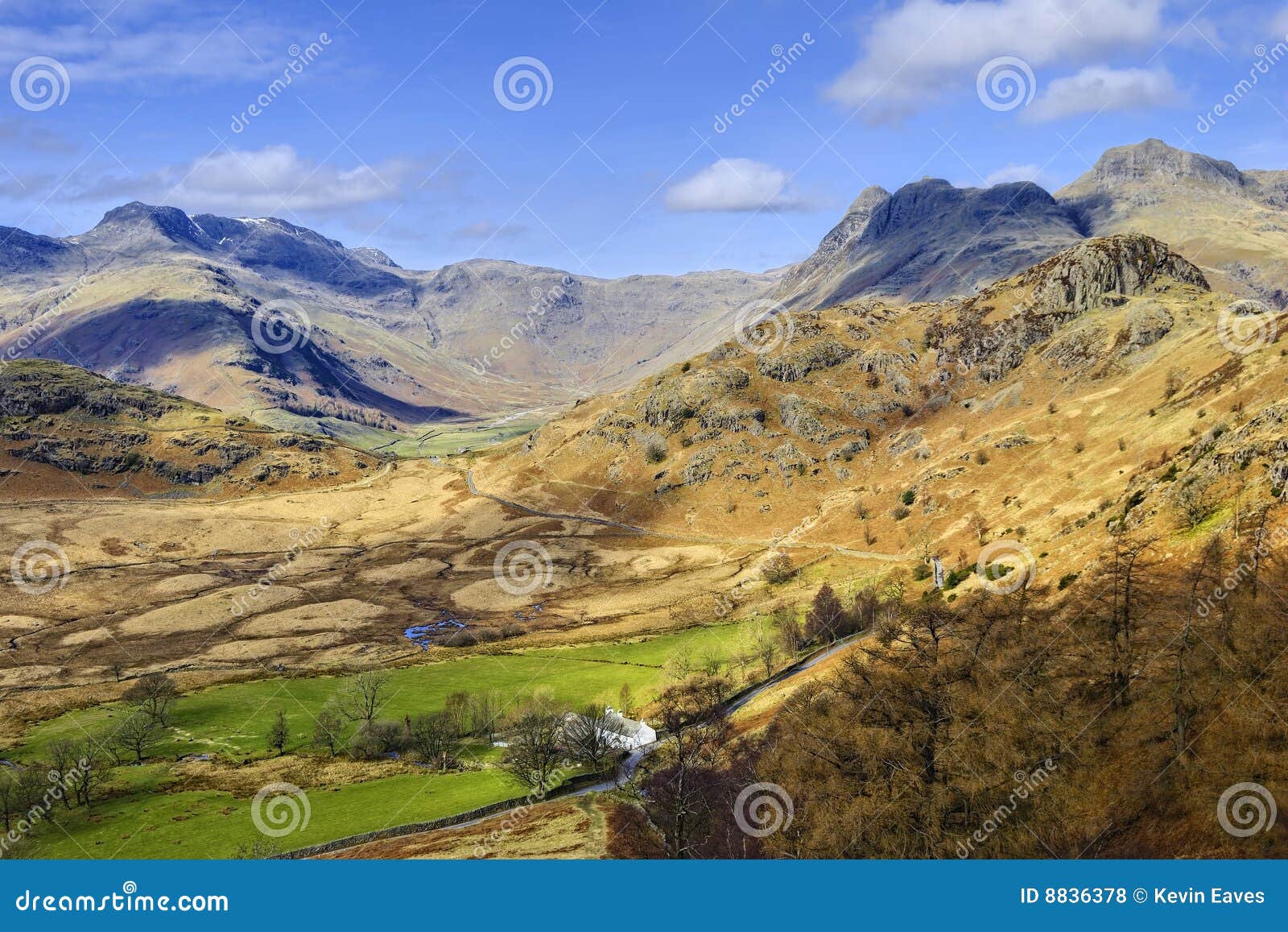 Langdale Valley Lake District Cumbria England UK In Summer With Blue ...