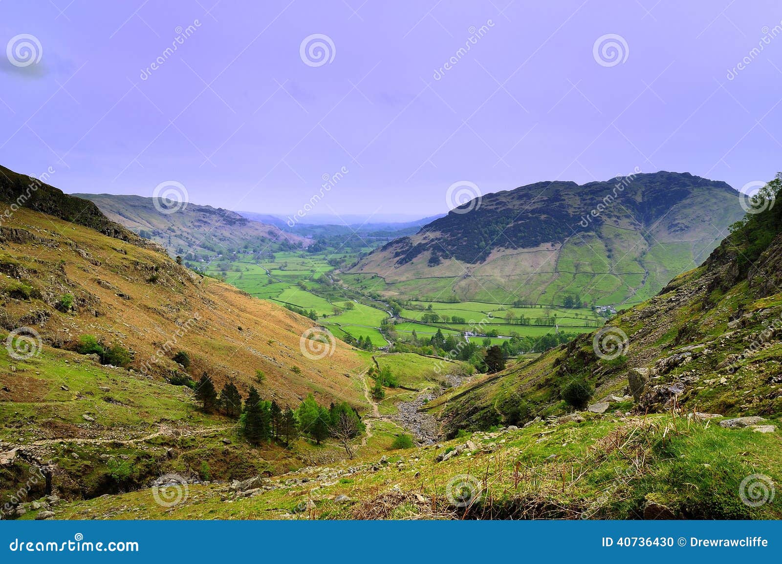 Langdale Valley stock photo. Image of green, fells, district - 40736430