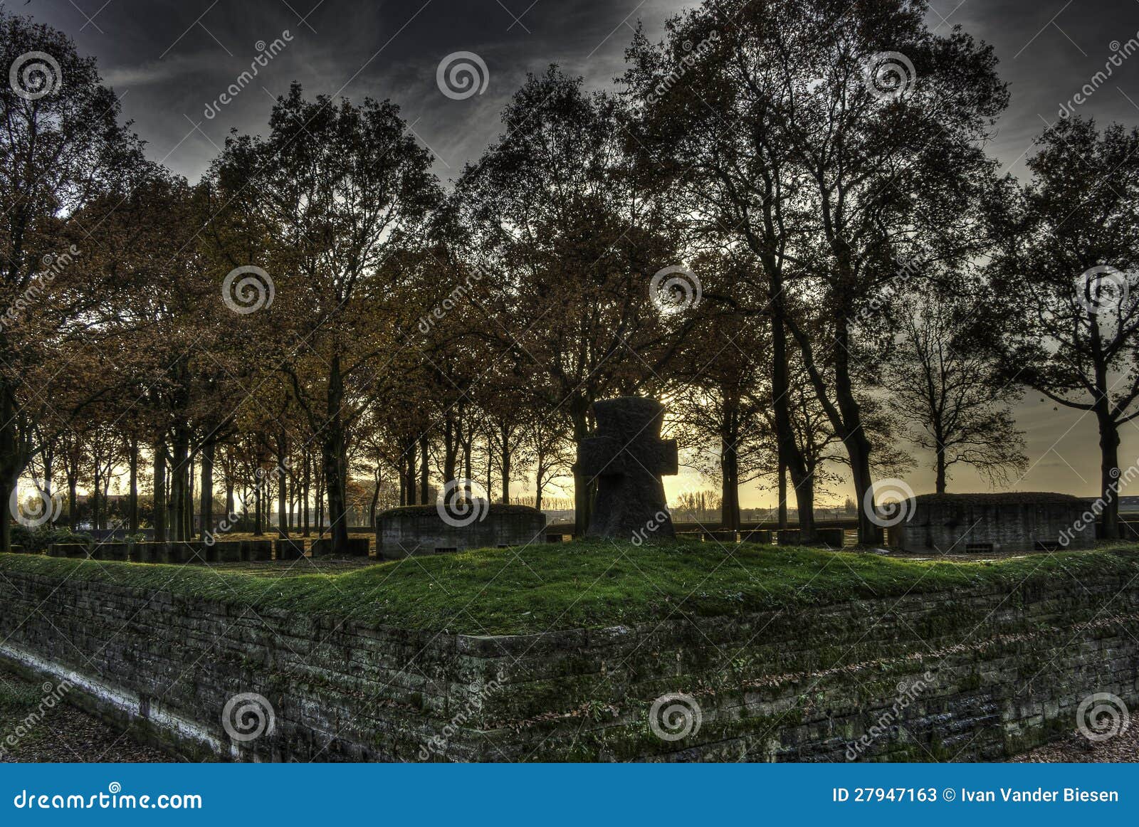 Langemark WWI Cemetery, Flanders Fields, Ypres, Belgium Stock Image ...