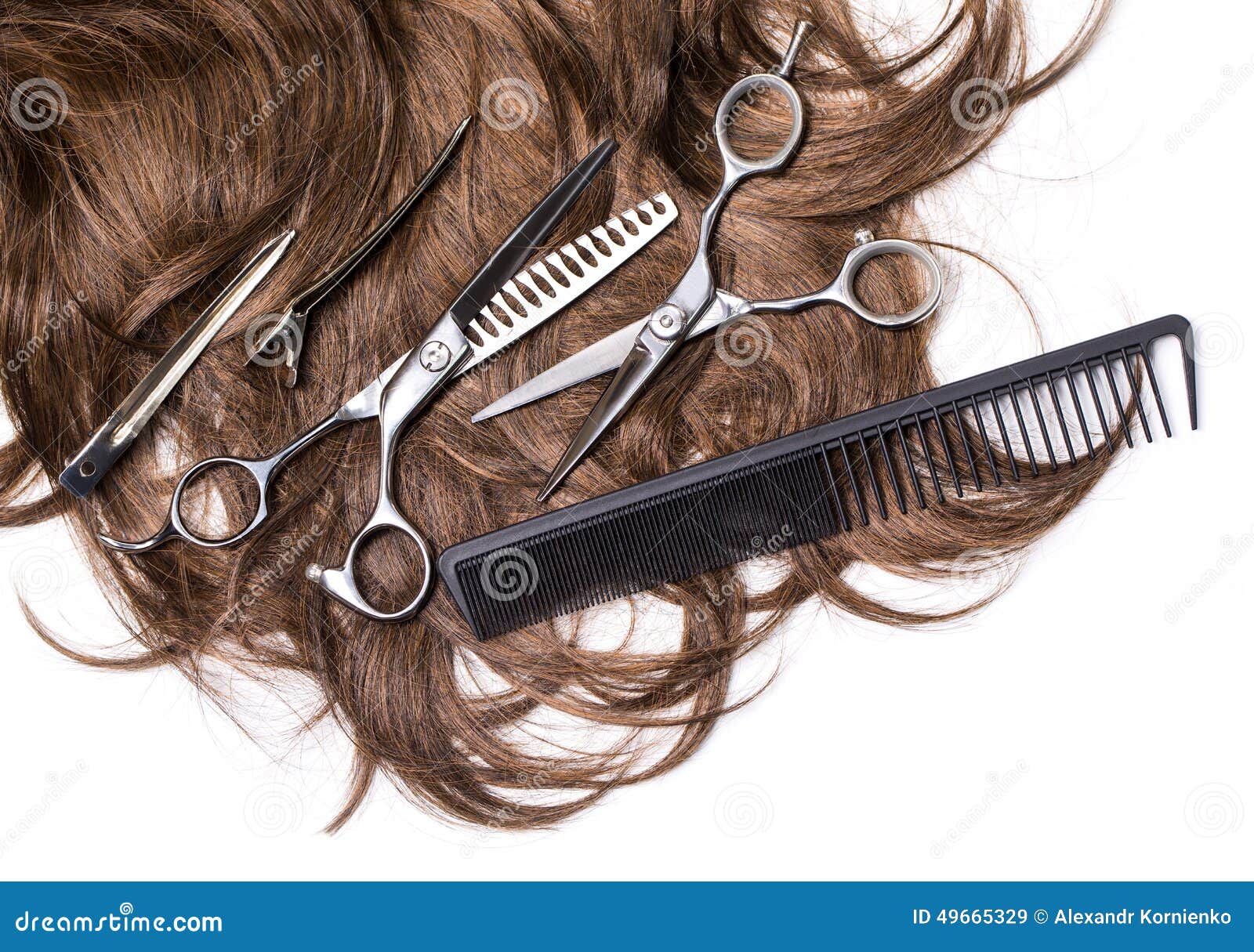 Langes Braunes Haar Mit Scheren Stockbild - Bild von nachricht ...