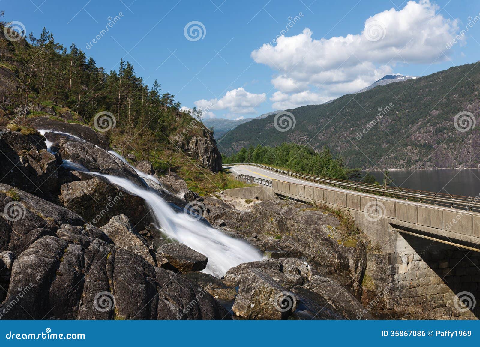 Langfoss waterfall, Norway stock photo. Image of exposure - 35867086