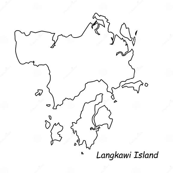 Langkawi island map stock illustration. Illustration of vector - 362431905