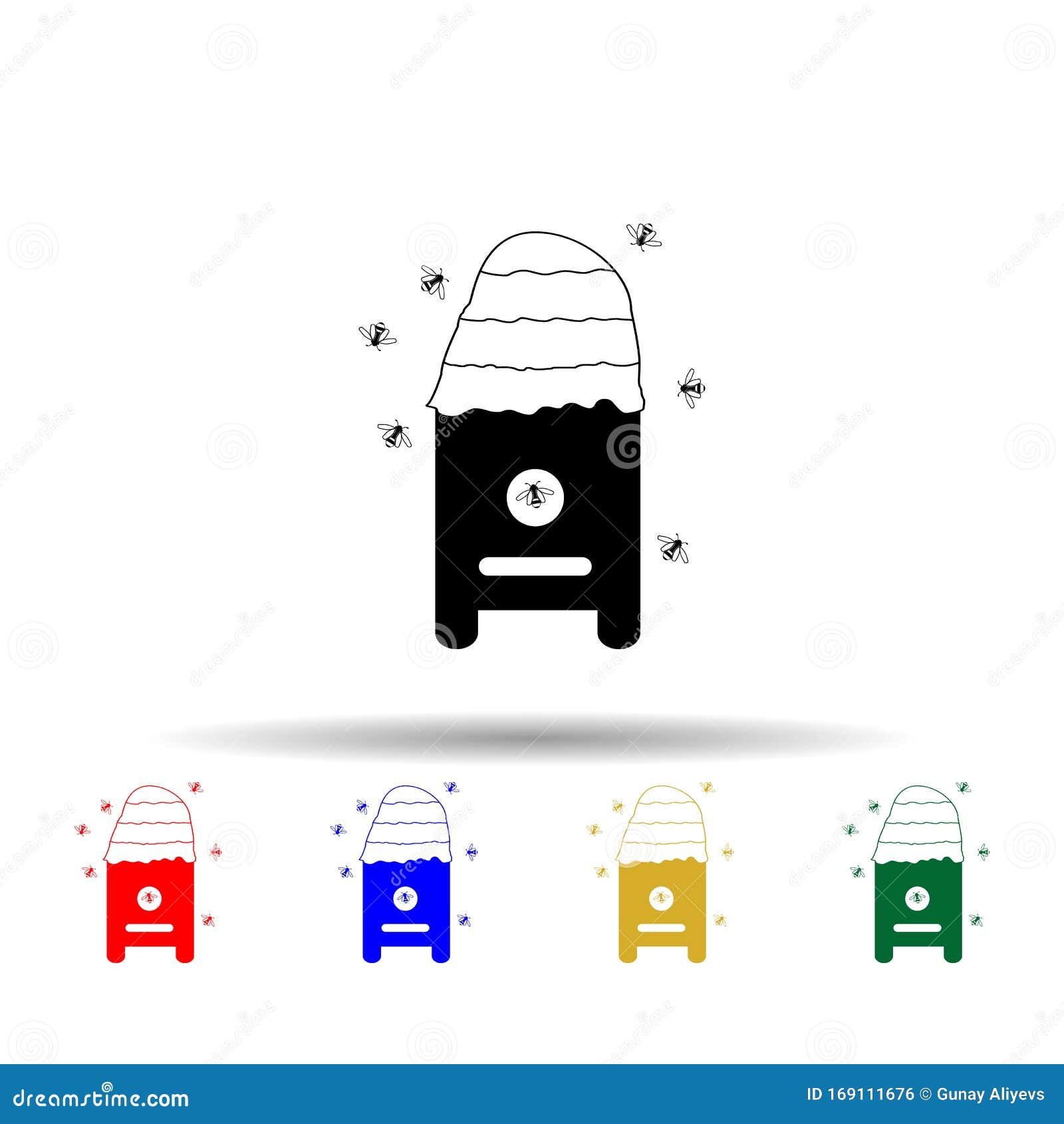 Langstroth Hive Multi Color Style Icon. Simple Glyph, Flat Vector of ...