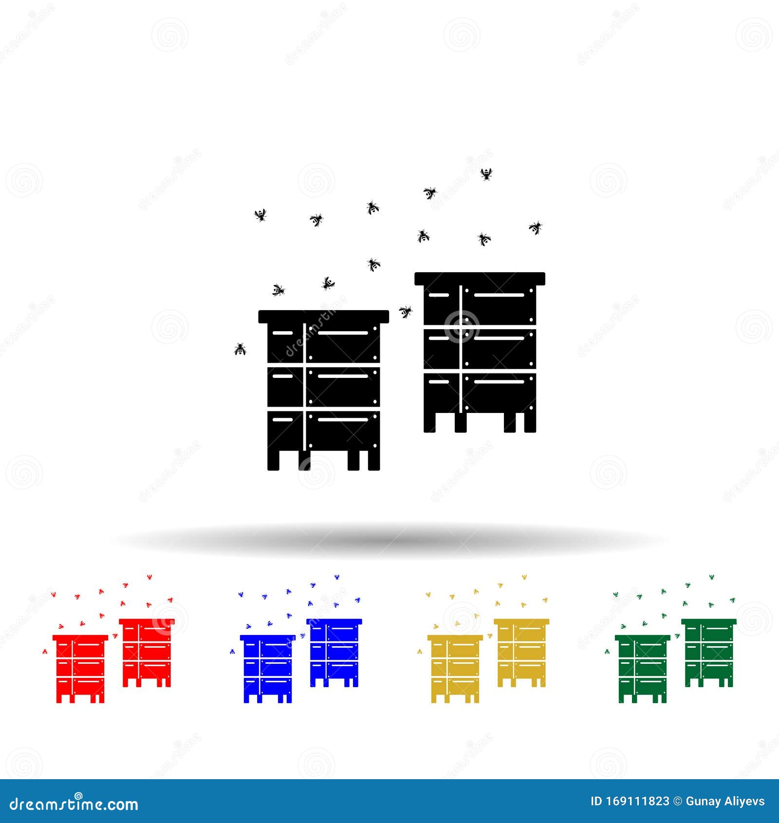 Langstroth Hive Multi Color Style Icon. Simple Glyph, Flat Vector of ...