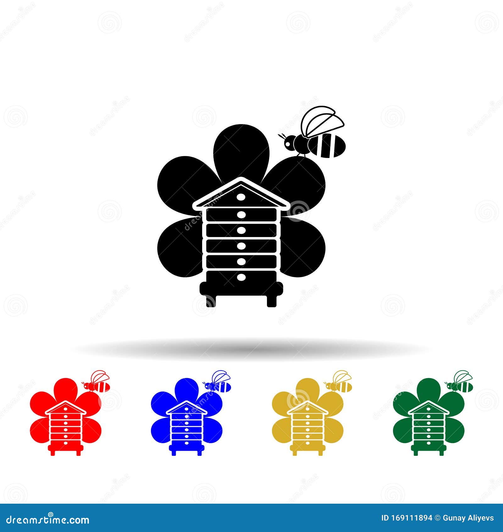Langstroth Hive Multi Color Style Icon. Simple Glyph, Flat Vector of ...