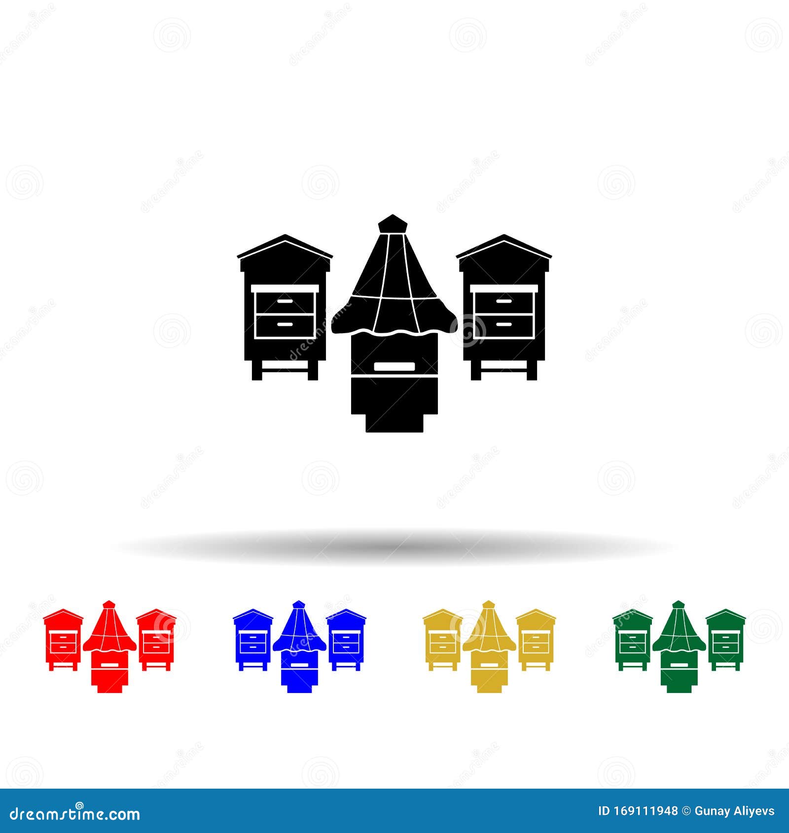 Langstroth Hive Multi Color Style Icon. Simple Glyph, Flat Vector of ...