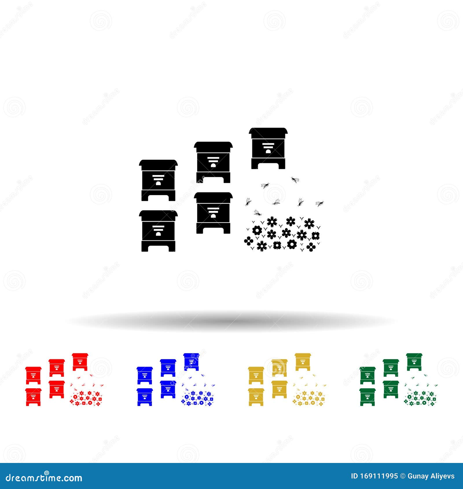 Langstroth Hive Multi Color Style Icon. Simple Glyph, Flat Vector of ...