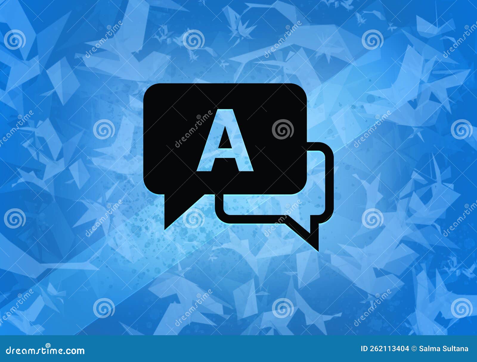Language Aesthetic Abstract Icon On Blue Background Royalty-Free ...