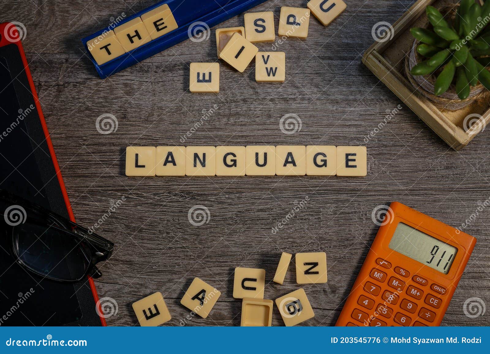 Language Wording on a Grey Wooden Background Stock Photo - Image of ...