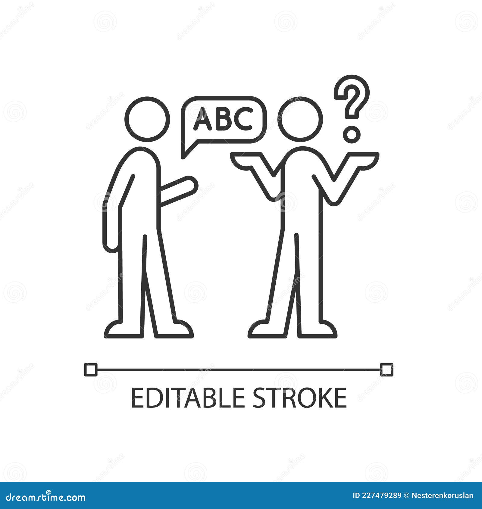 Language Barriers Linear Icon Stock Vector - Illustration of ...