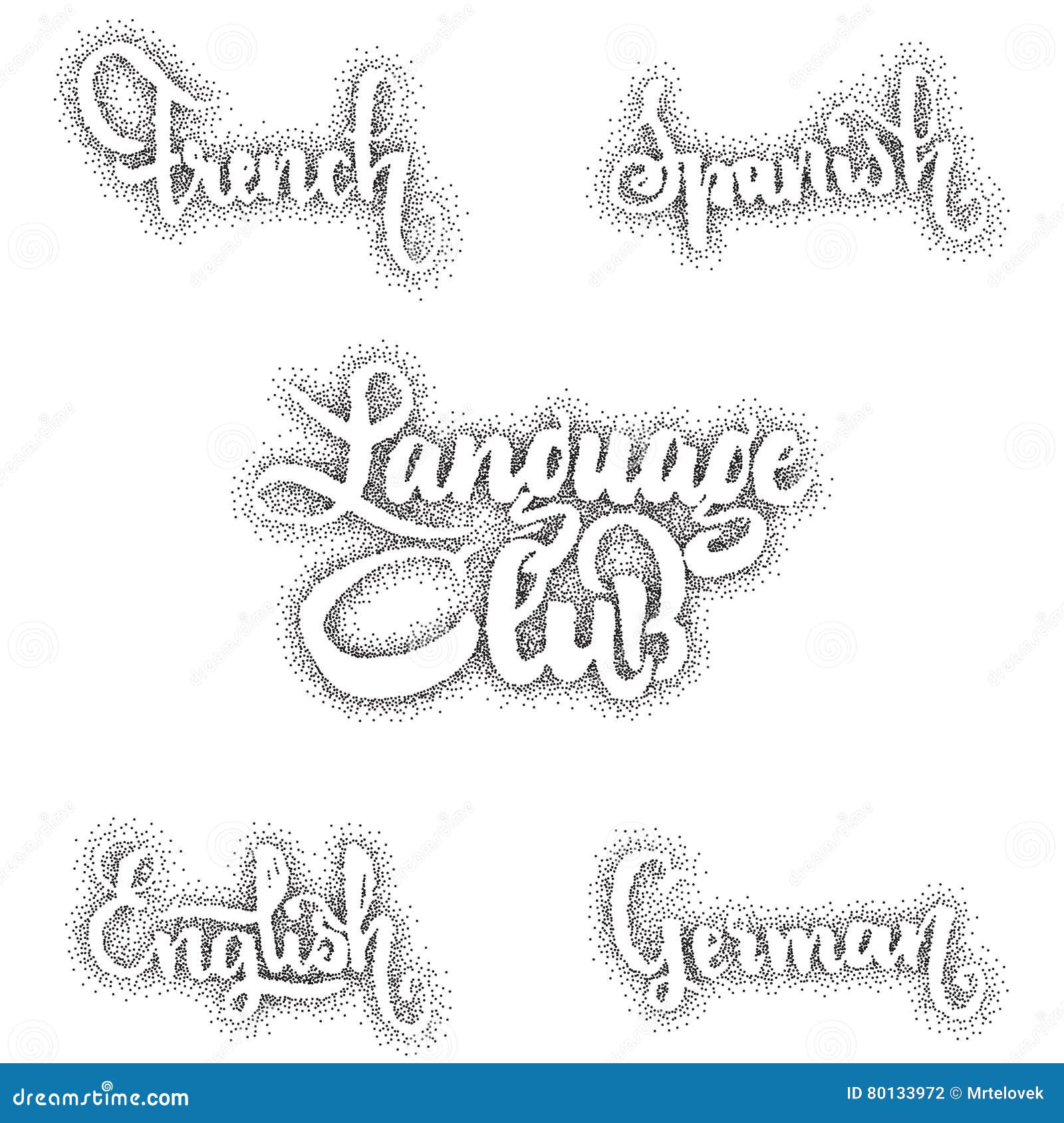 Language Club Badges And Labels Dotworking, Elements For Your Design ...