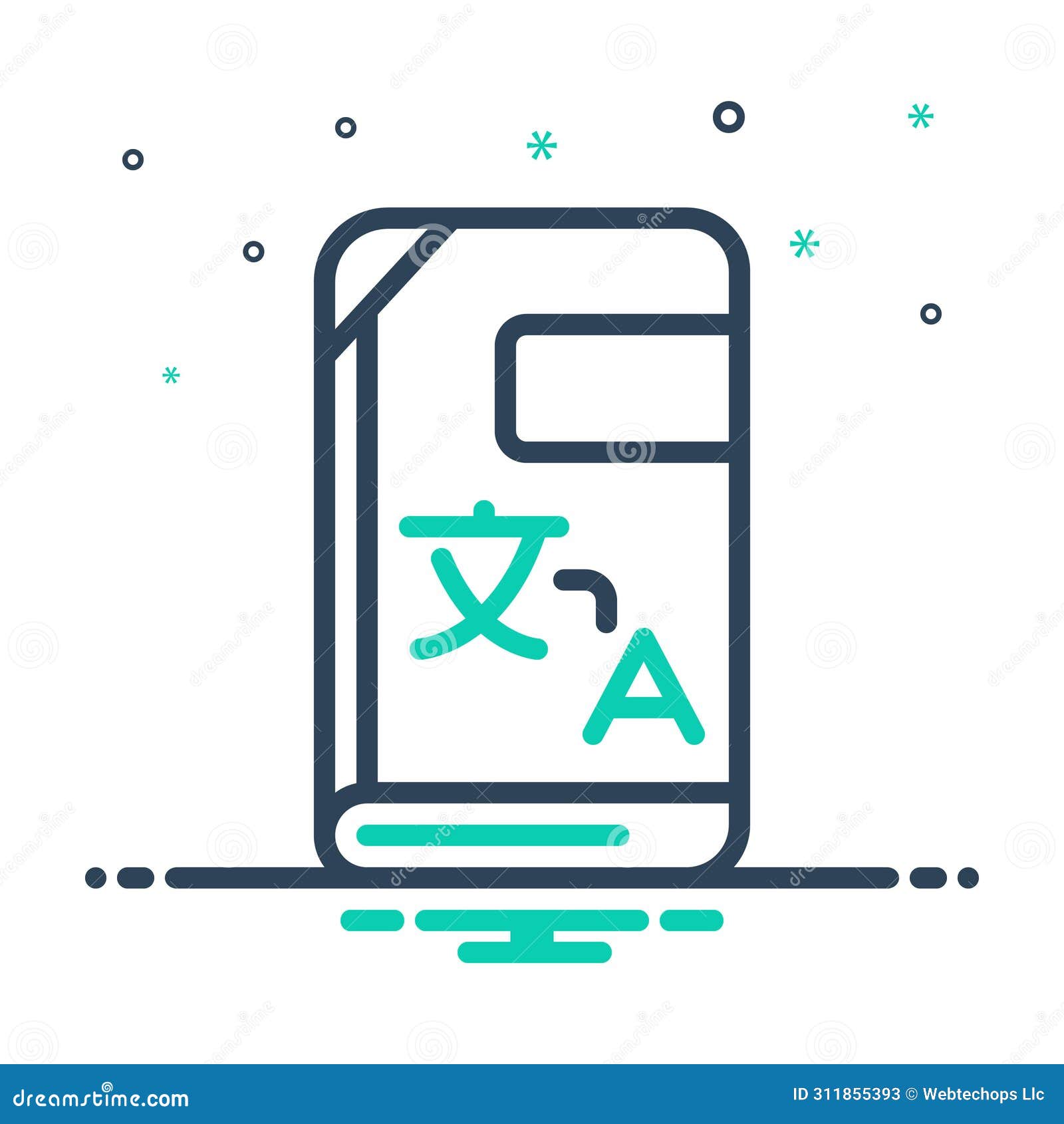 Mix Icon for Language Course, Language and Translator Stock Vector ...