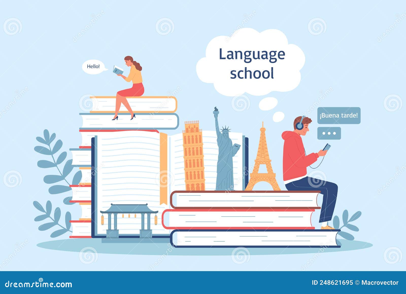 Language Courses Composition Stock Vector - Illustration of english ...