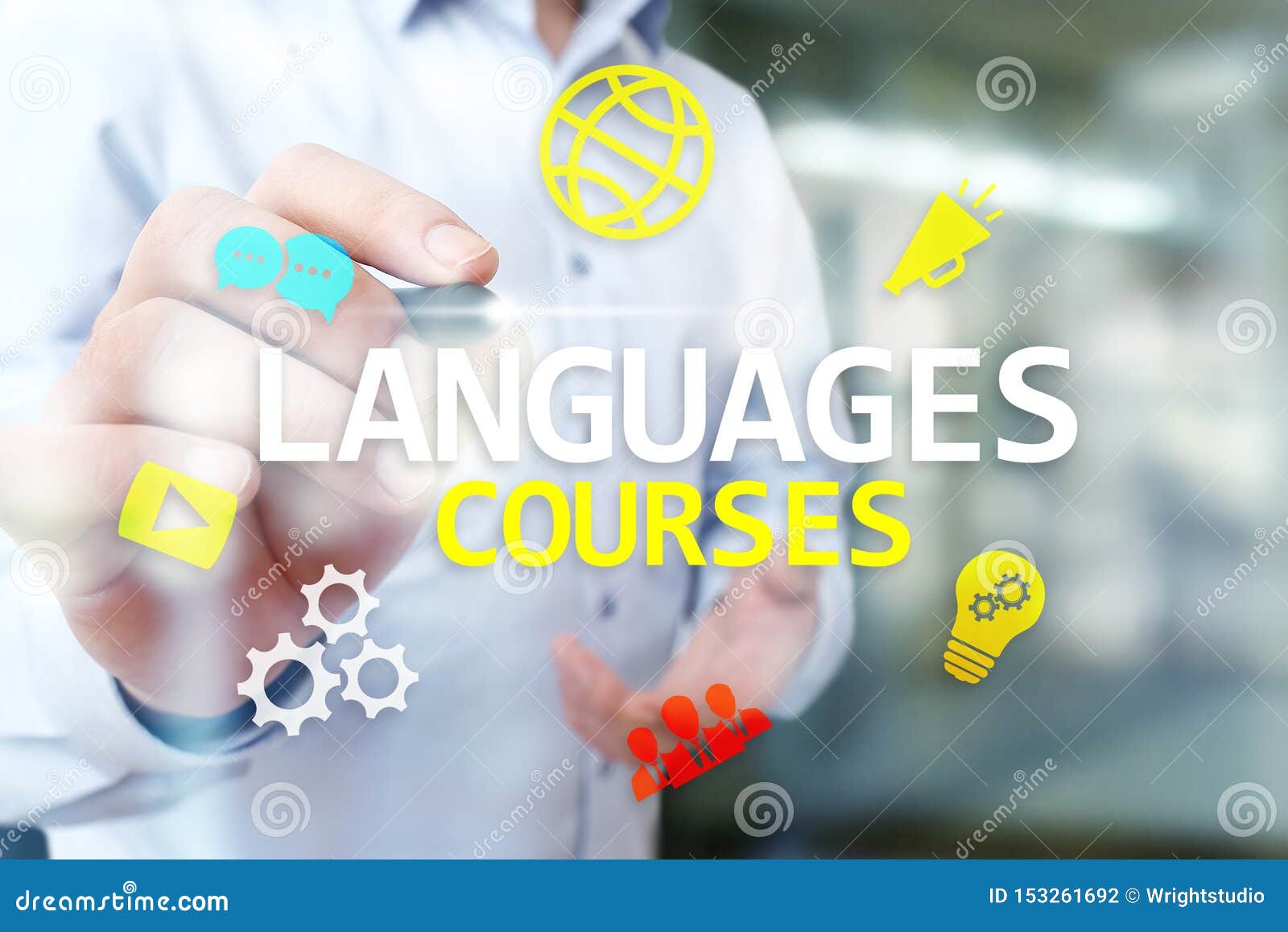 Language Courses, Online Learning, English Shool, E-learning Concept On ...