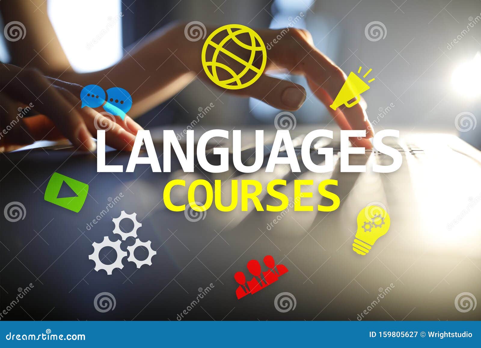 Language Courses, Online Learning, English Shool, E-learning Concept On ...
