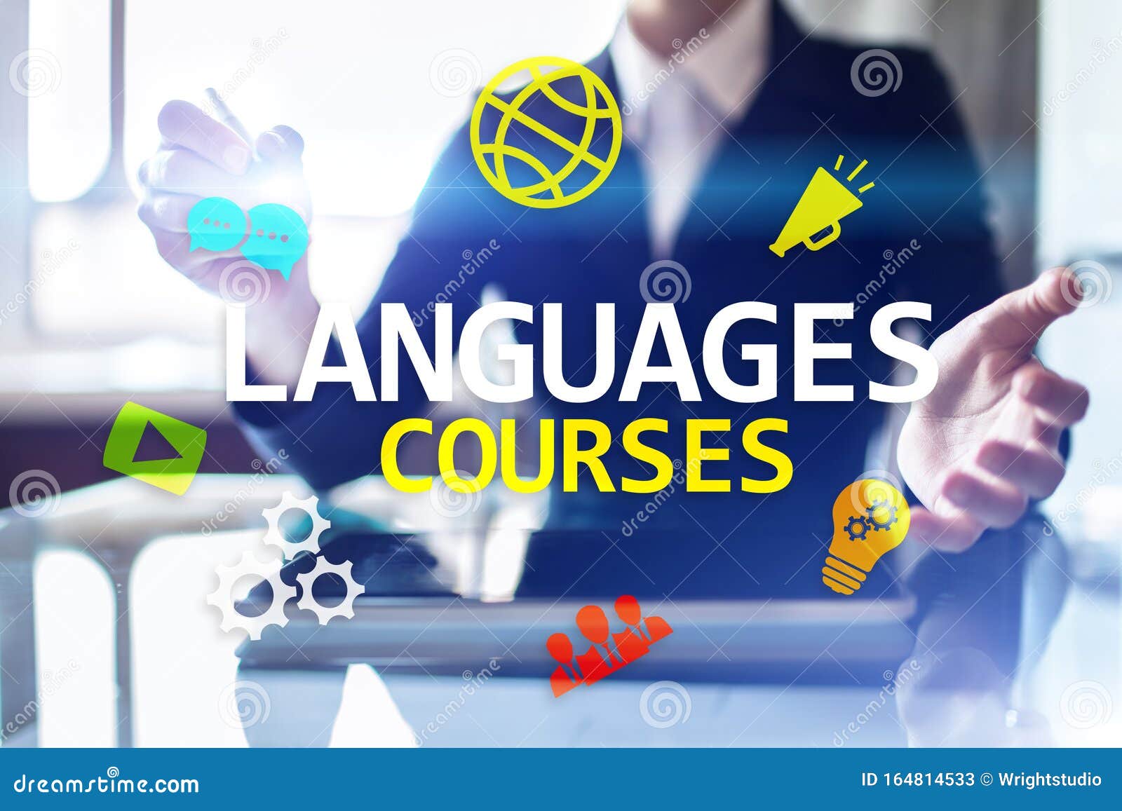 Language Courses, Online Learning, English Shool, E-learning Concept On ...