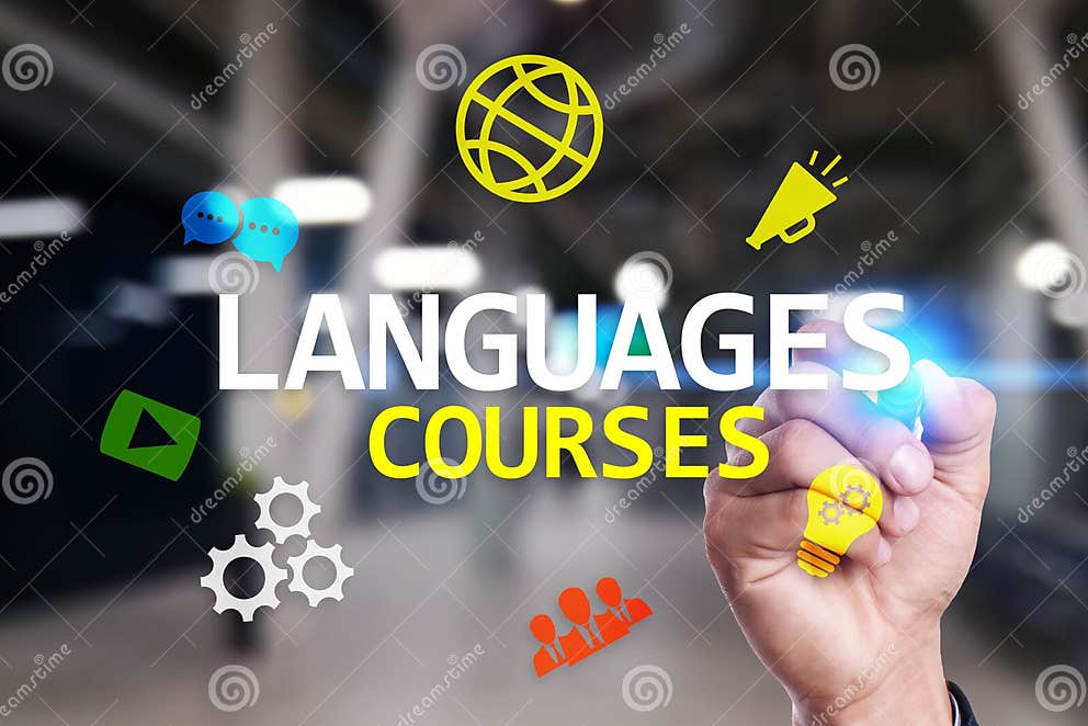 Language Courses, Online Learning, English Shool, E-learning Concept on ...