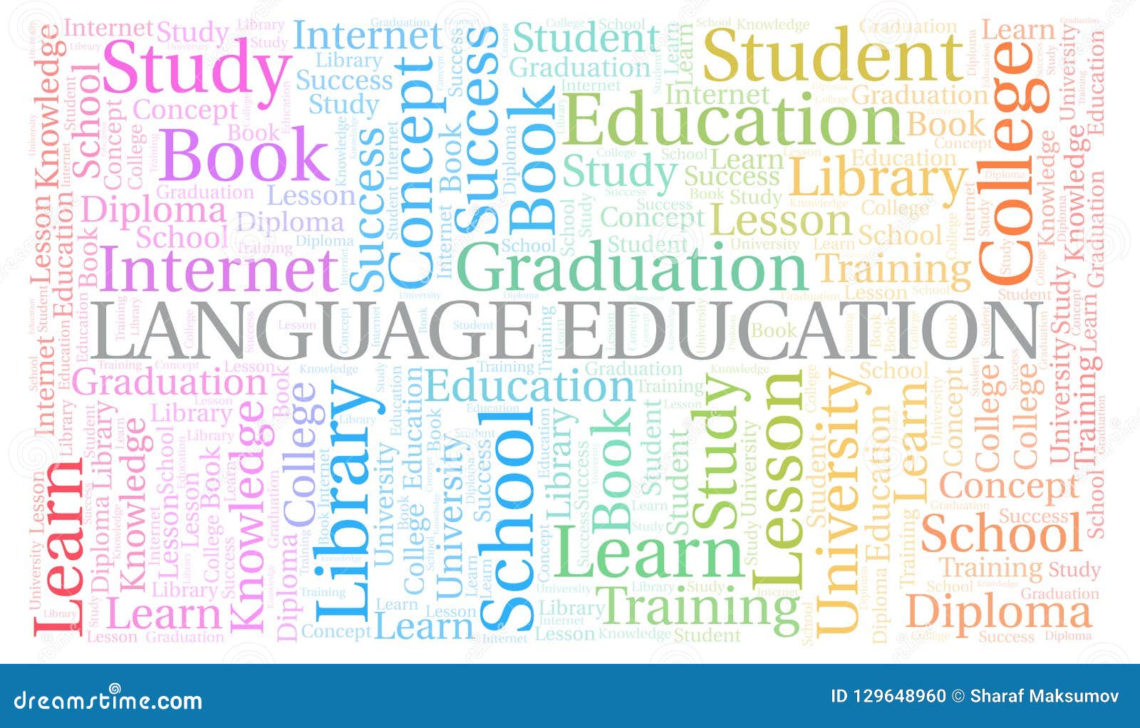 Language Education Word Cloud. Stock Illustration - Illustration of ...
