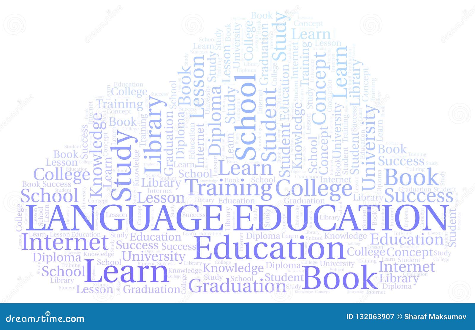 Language Education Word Cloud Stock Illustration - Illustration of ...